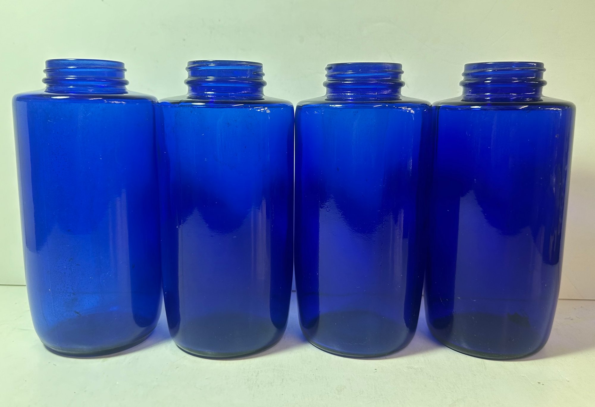 4 Blue Cobalt Bottles #24753 | Auctionninja.com