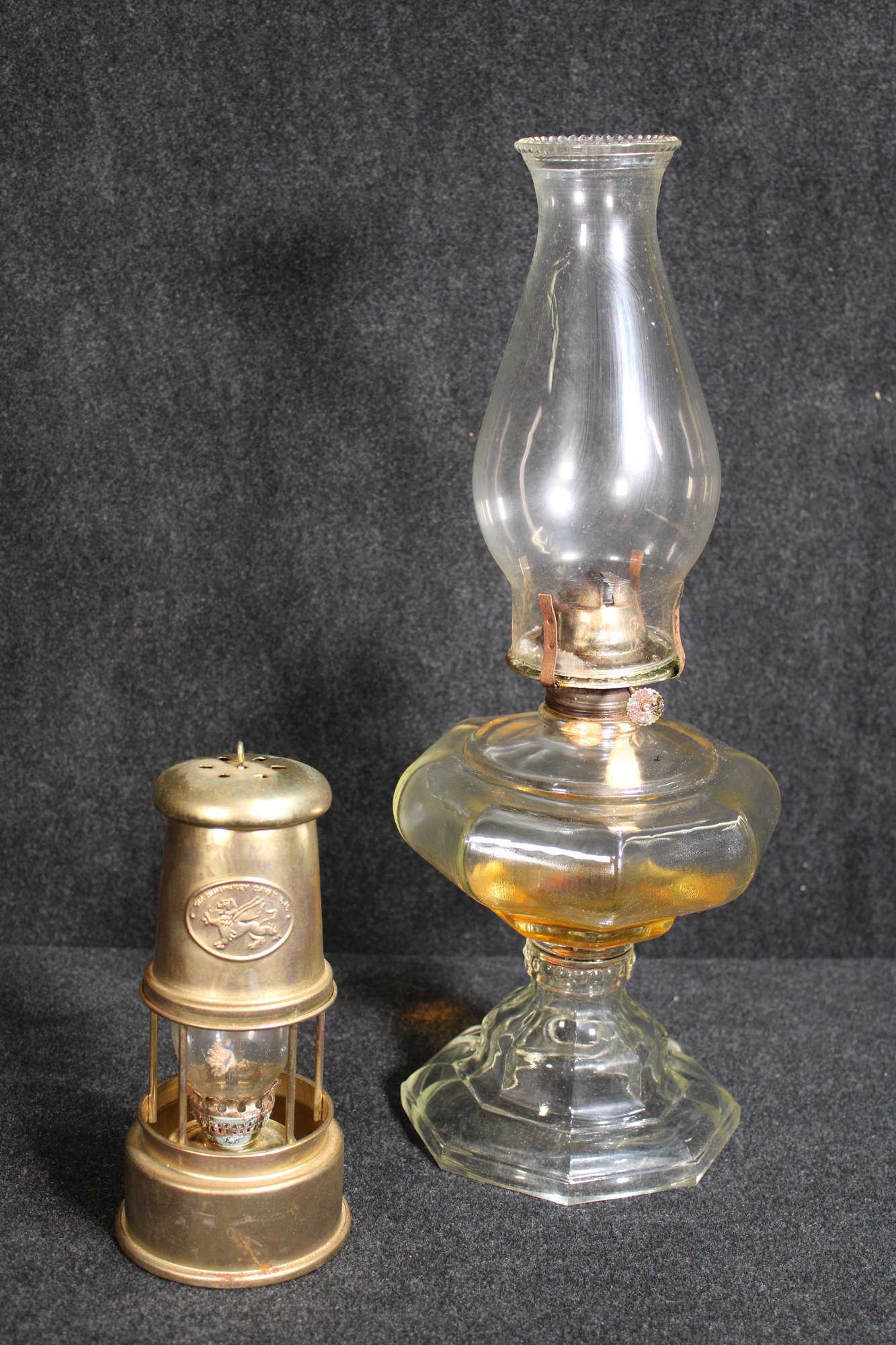 Vintage Nora Nelson Sir Humphrey Davey Oil Lamp / Miner's Lamp & Glass ...