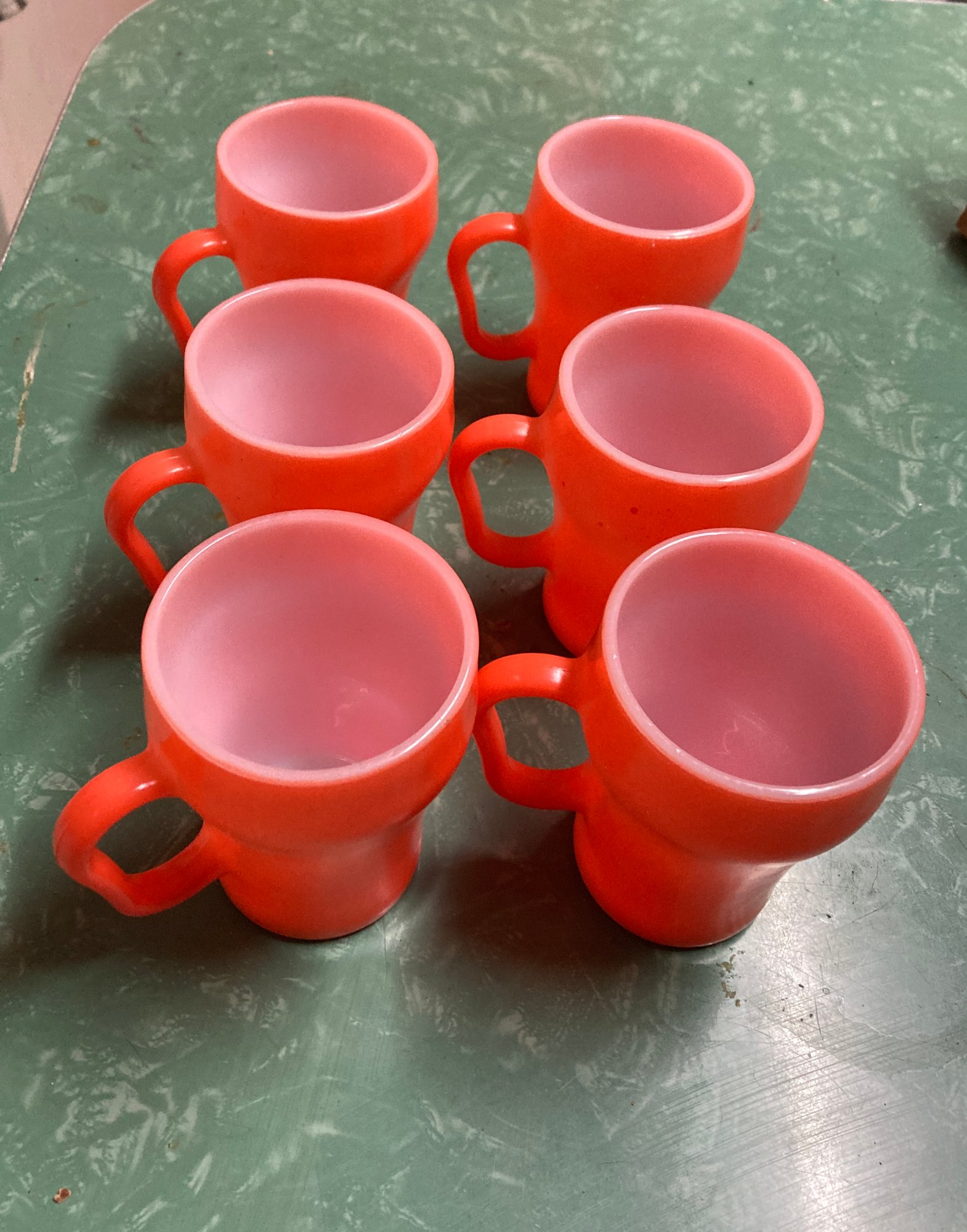 6 Orange Fire King Glasses #20505 | Auctionninja.com