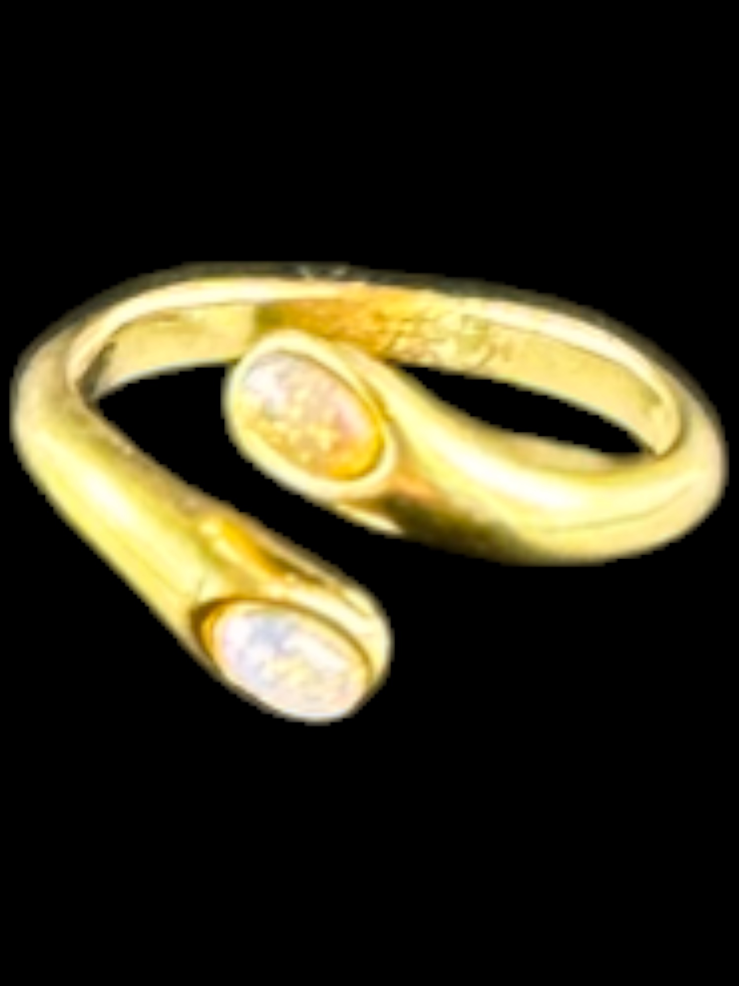 Vintage Gold Toned Bypass Ring With Opalescent Stones #2043583 ...