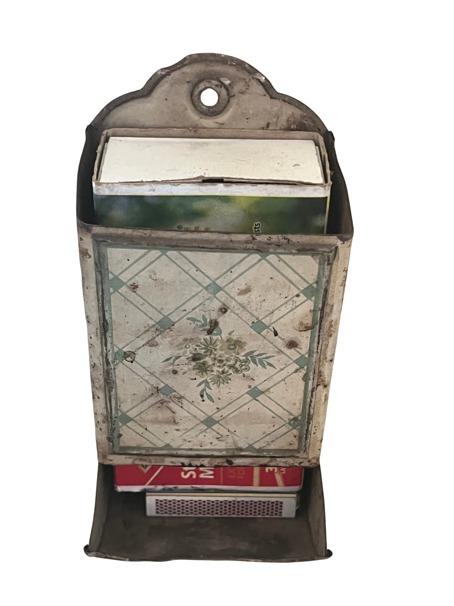 Vintage Rustic Metal Match Holder #22708 | Auctionninja.com