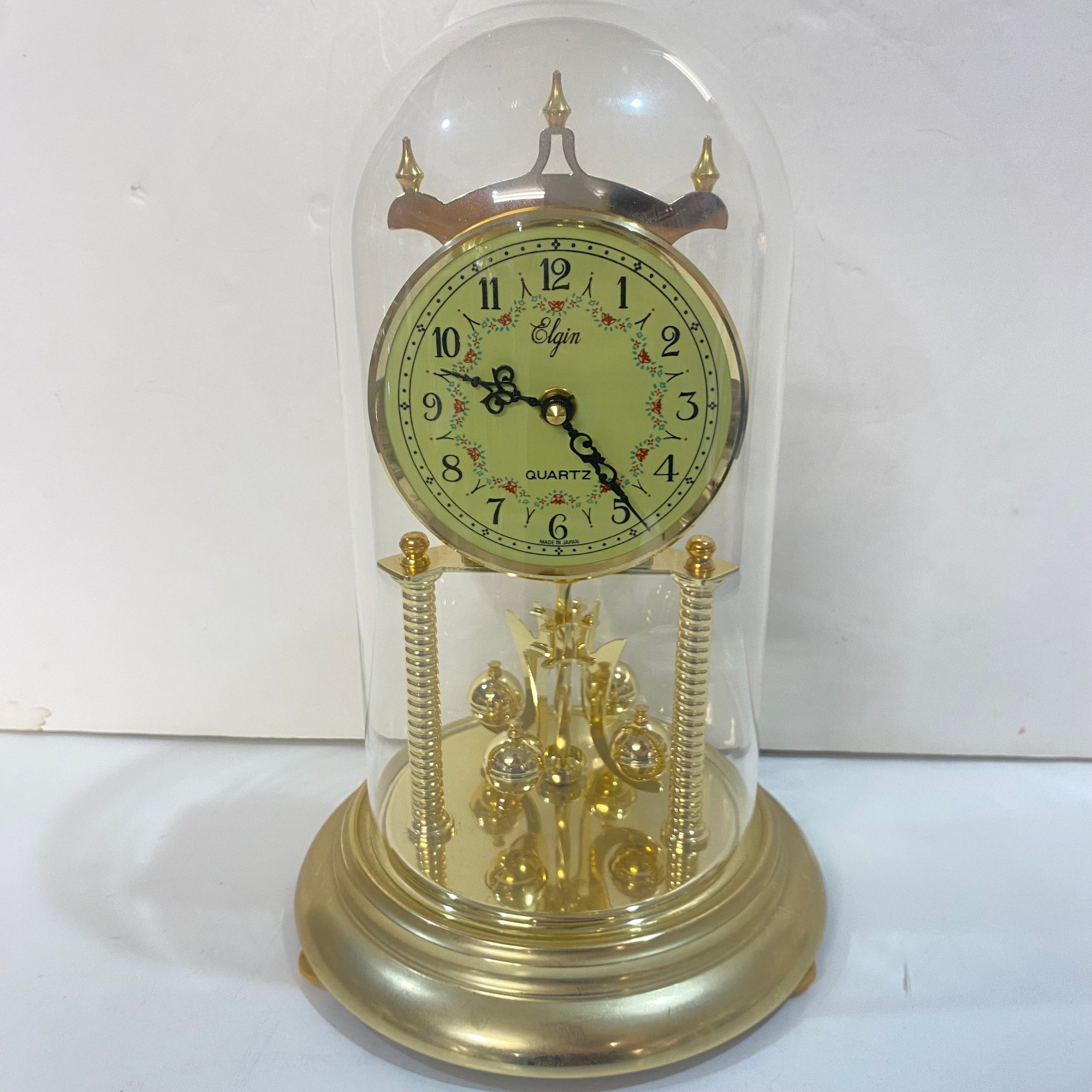 Elgin Japan Made Glass Dome Analog Clock #10156 | Auctionninja.com