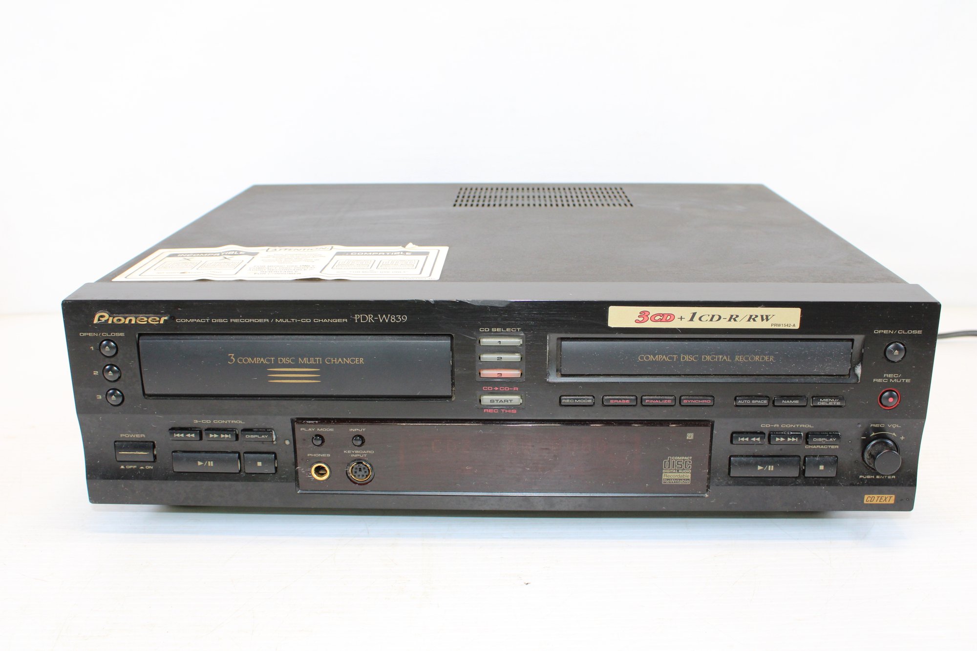 Pioneer PDR-W839 3 Compact Disc Multi Changer And CD Digital Recorder ...