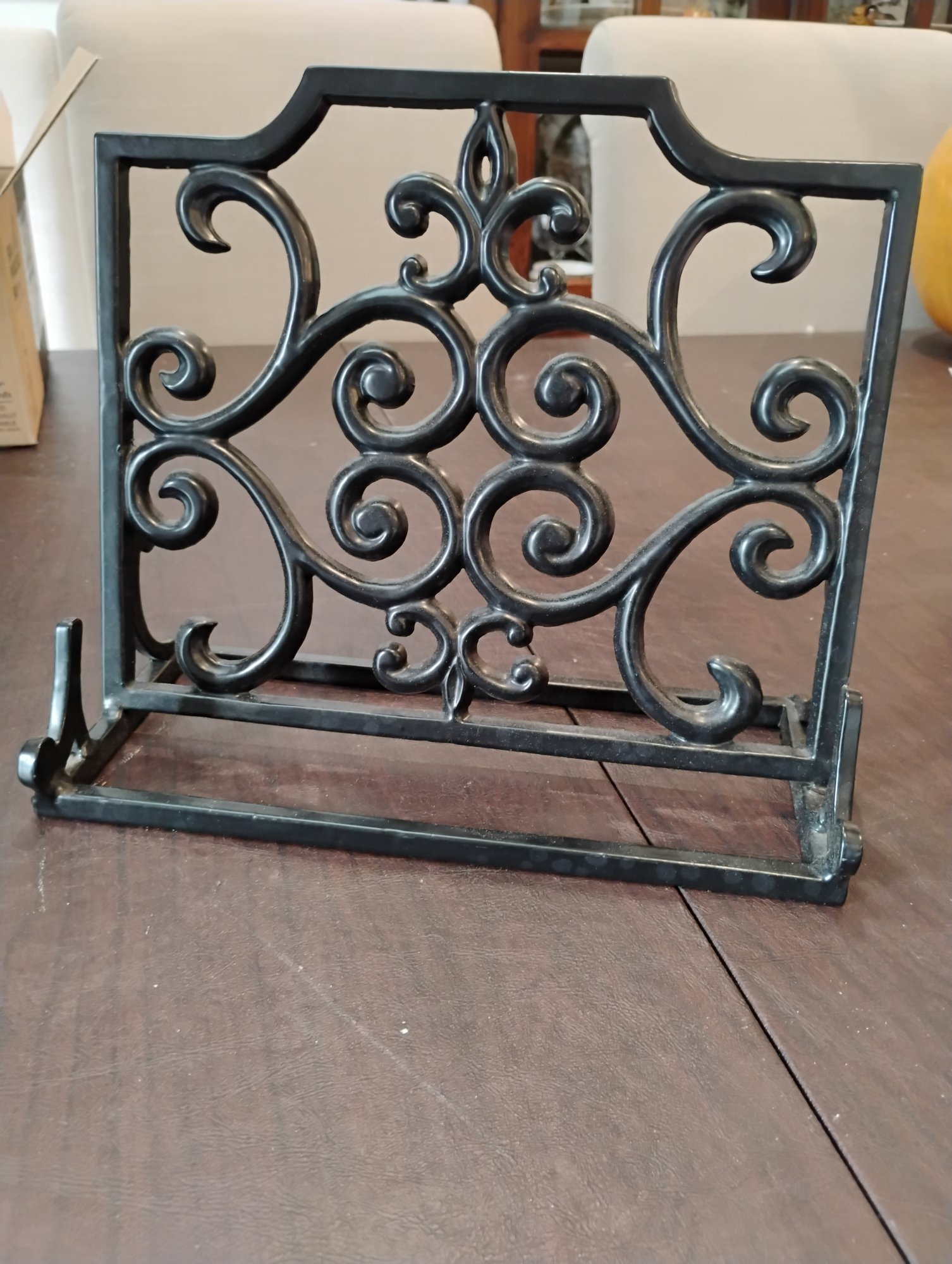 VINTAGE HEAVY WROUGHT IRON BOOK STAND EXCELLENT CONDITION #27651 ...