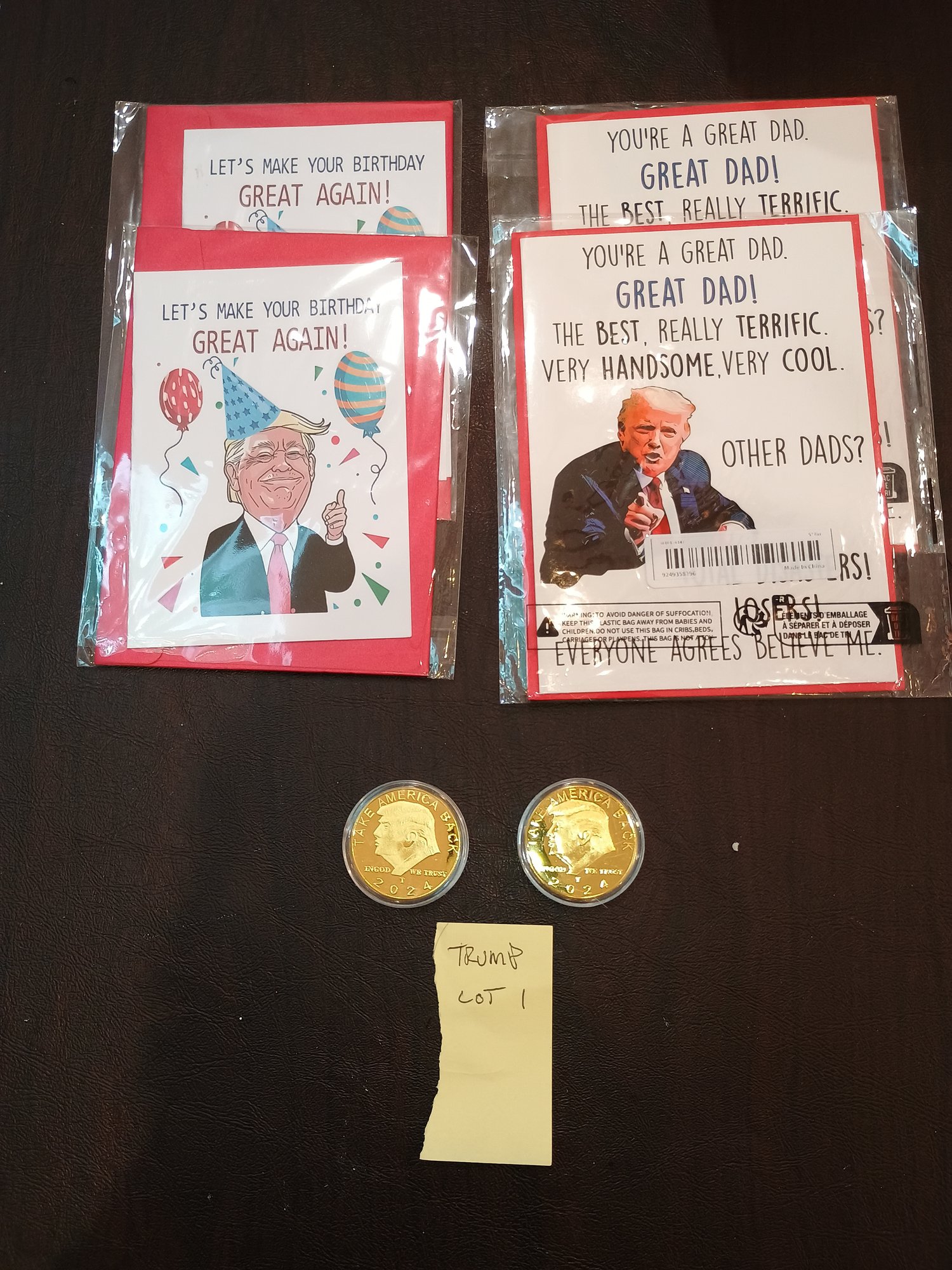 PRESIDENT DONALD J TRUMP CARDS AND COINS AS SHOWN LOT #1 #2132461 ...