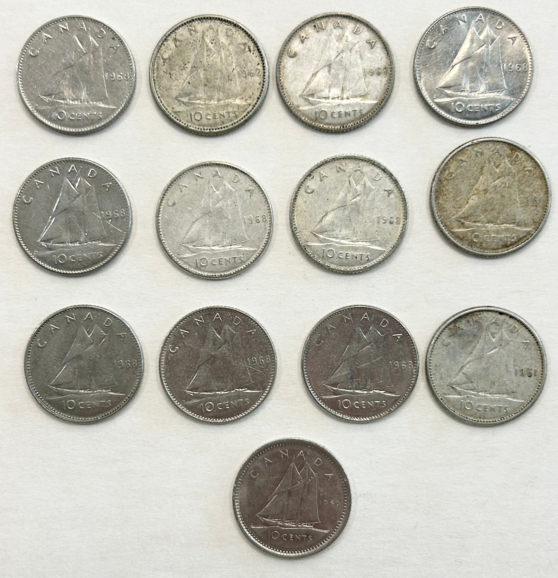 Lot Of 1960s Canadian 10 Cent Coins #11801 | Auctionninja.com