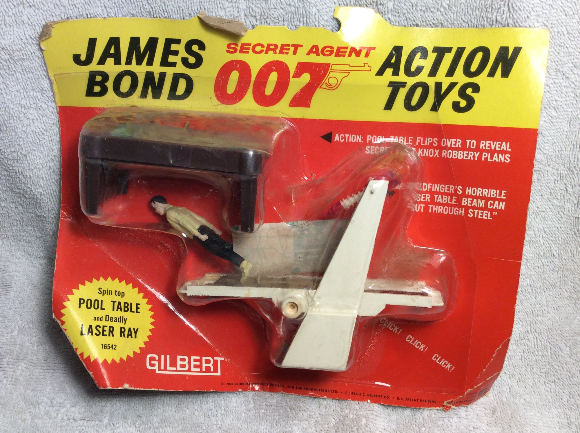 1965 Gilbert James Bond 007 Pool Table & Laser Ray New In Package - K ...