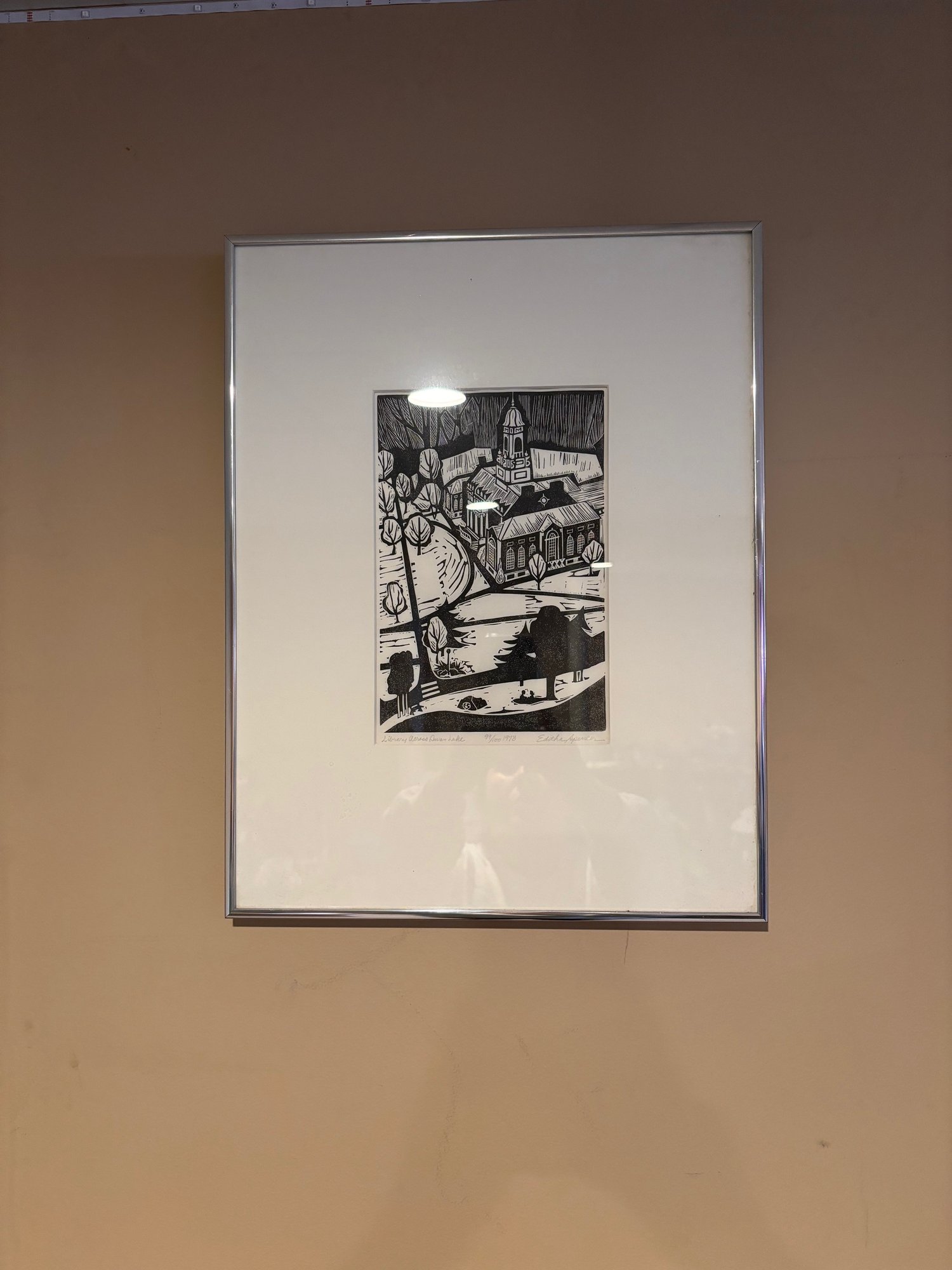 Art - Library Across Swan Lake - Edith Spencer #17095 | Auctionninja.com