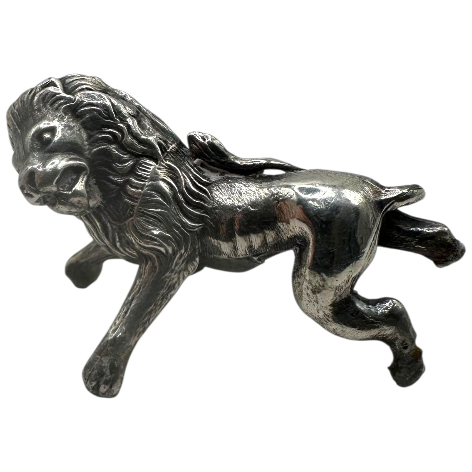 (B121) Heavy Sterling Silver Lion Figurine #2208831 | Auctionninja.com