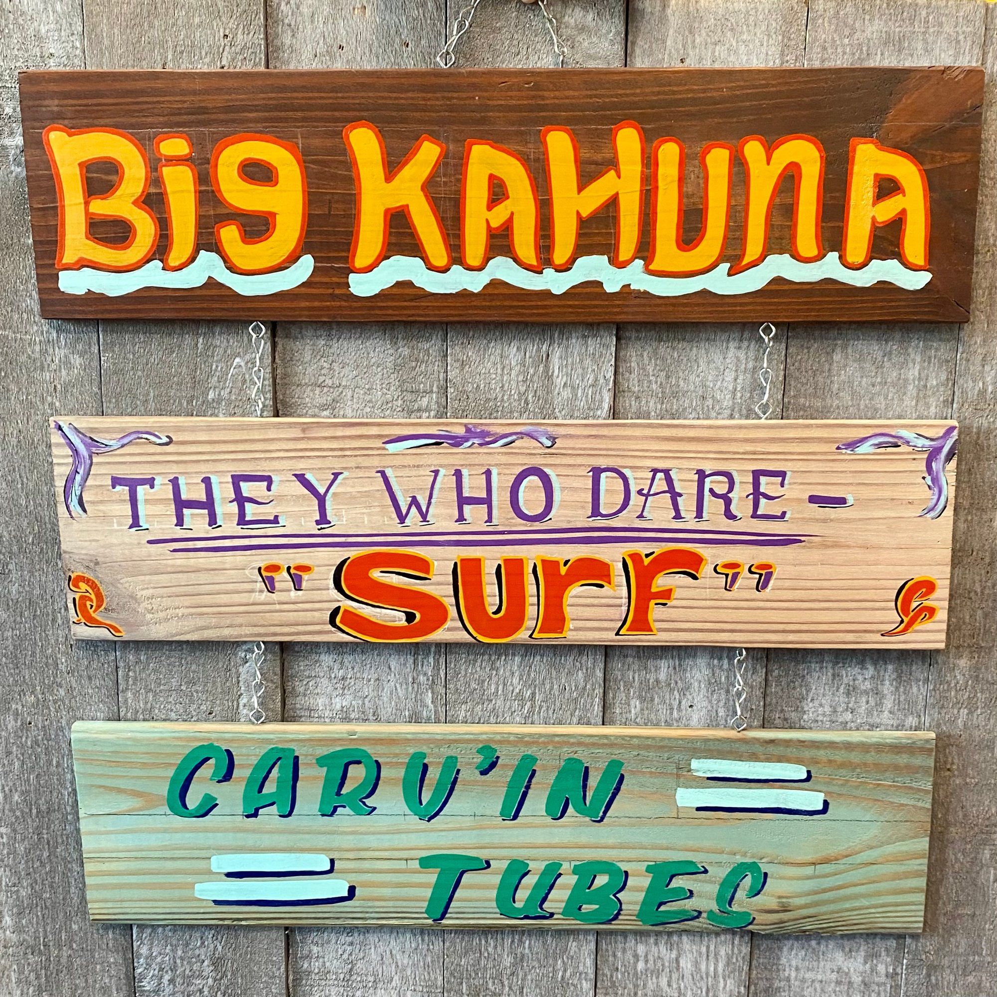 Hand Painted Wooden Surf Sign Stack #11713 | Auctionninja.com