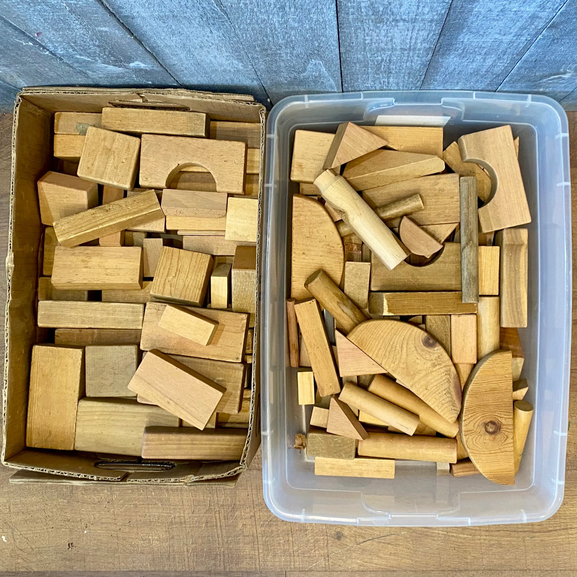 Box Lot Of Wooden Building Blocks #2029841 | Auctionninja.com