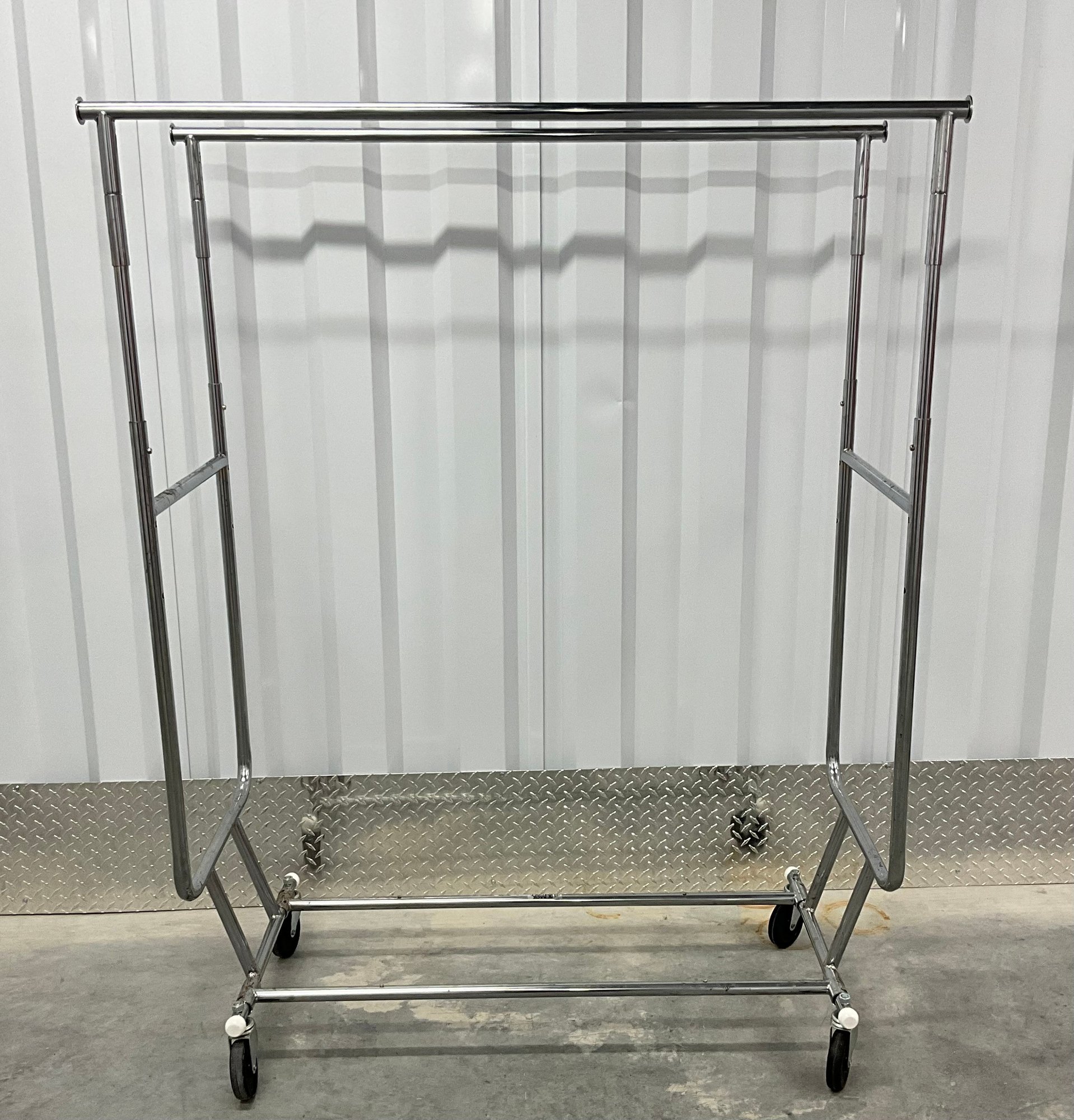 Rack Force Industrial Metal Collapsible Rolling Clothing Rack (2 Of 2 ...