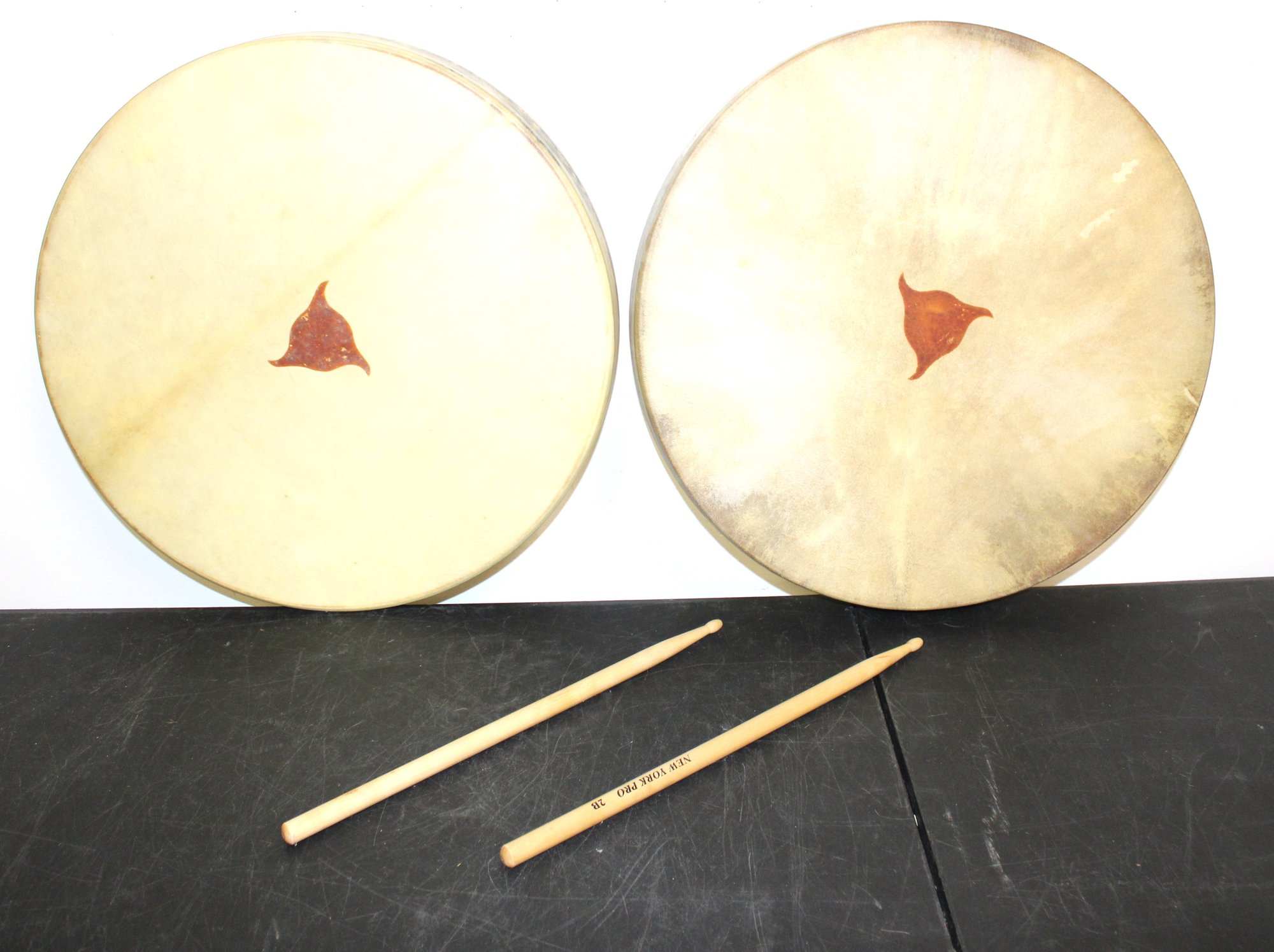 Pair Of Deer Skin Native American Hoop Drums #2036079 | Auctionninja.com