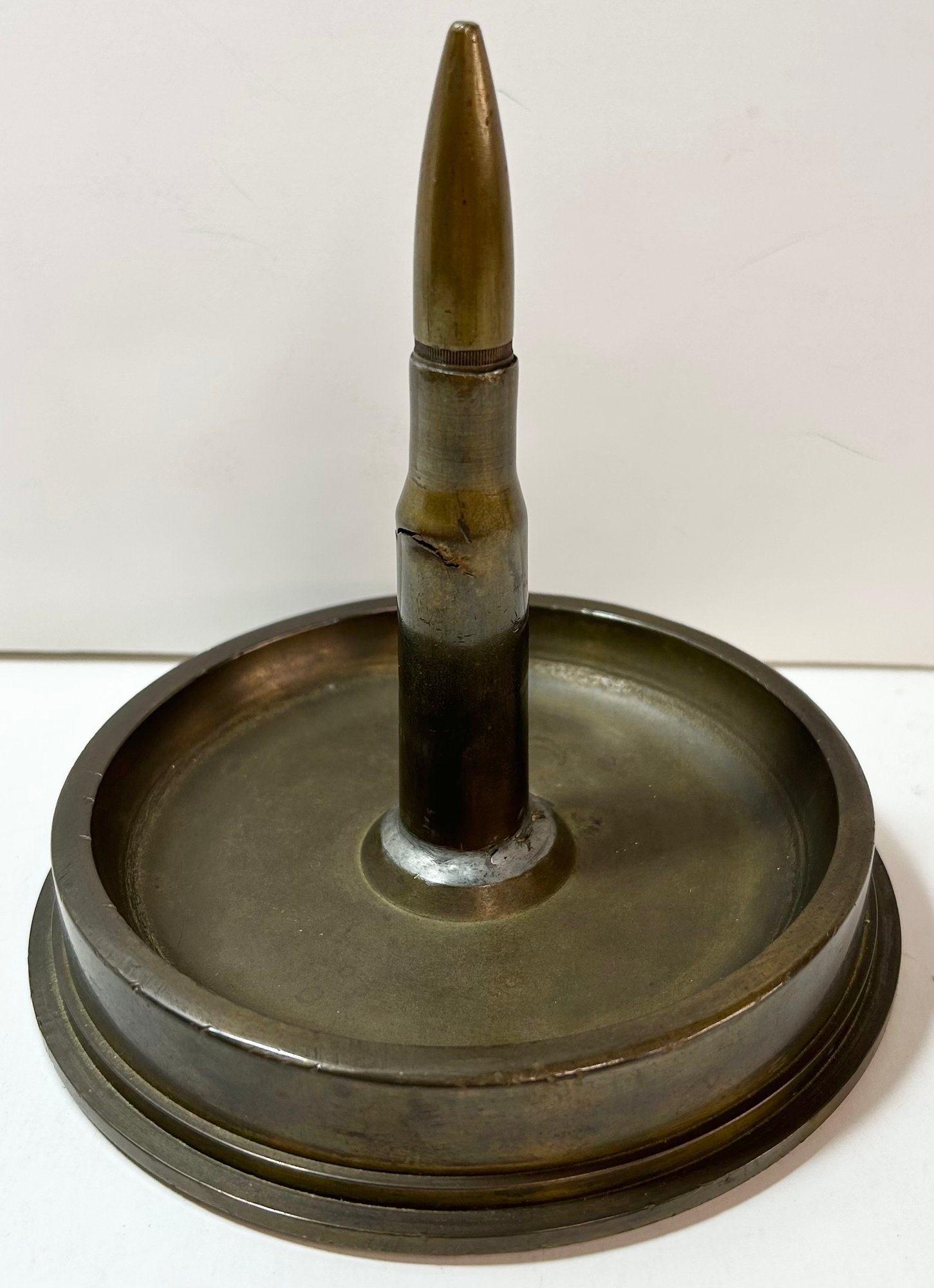 WWII Trench Art Bullet Ash Tray - Dated 1941 #13946 | Auctionninja.com