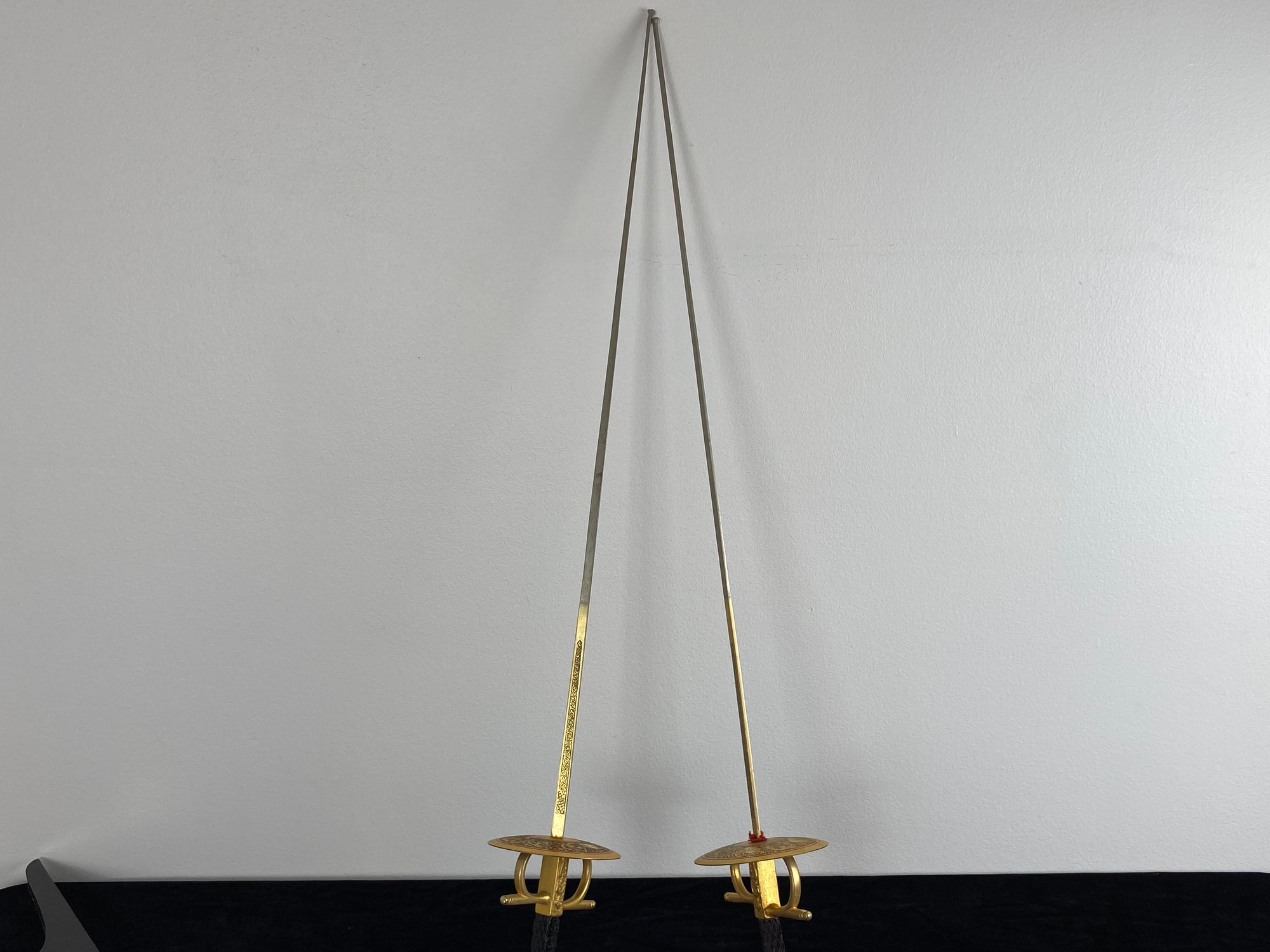 Patterned Design Brass Fencing Swords #14739 | Auctionninja.com