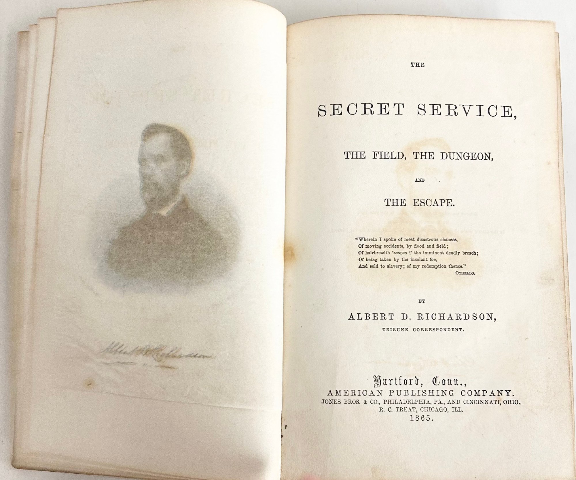 Antique 1865 The Secret Service, The Field, The Dungeon, And The Escape ...