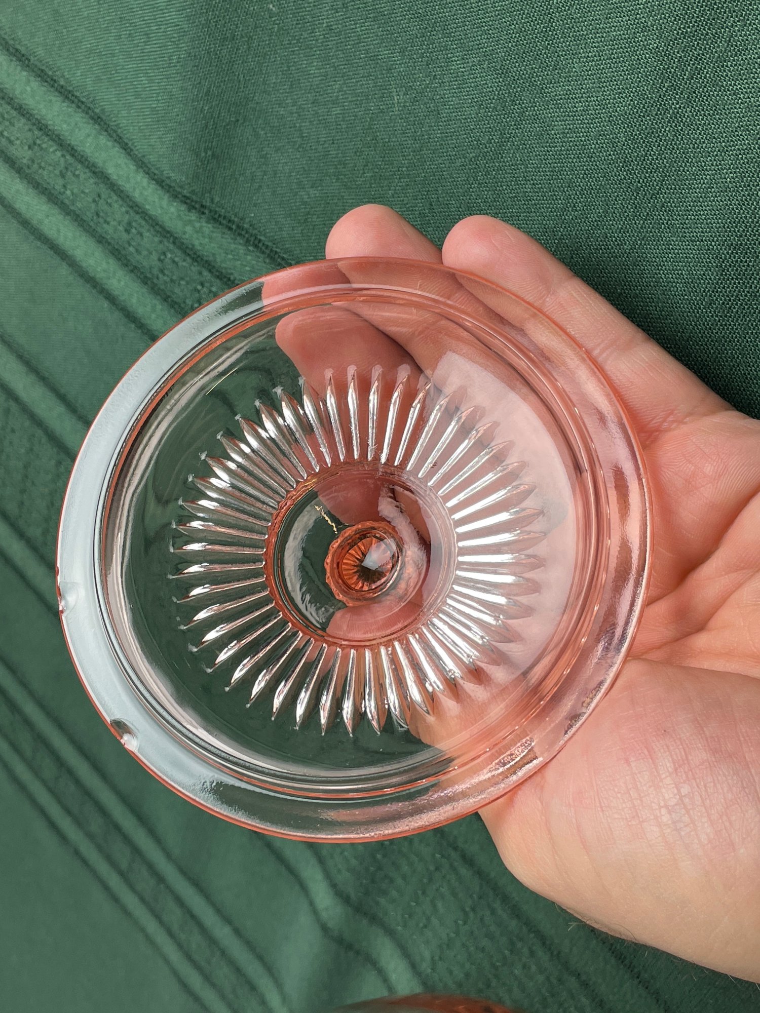 Vintage Depression Glass Biscuit/Cookie Jar, Lace Edge Pink By Anchor ...