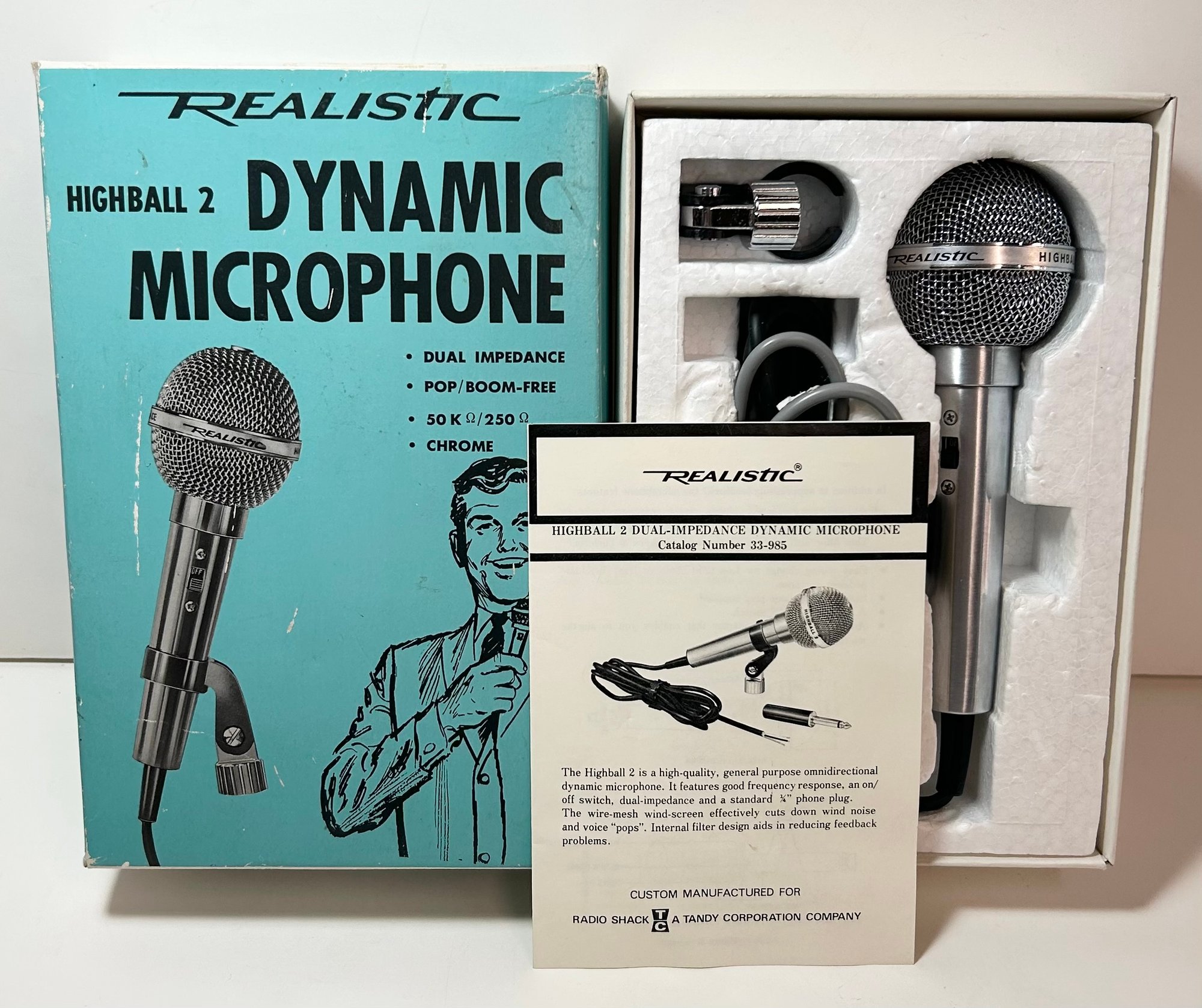 Vintage Realistic Dynamic Microphone In Original Box #15702 ...