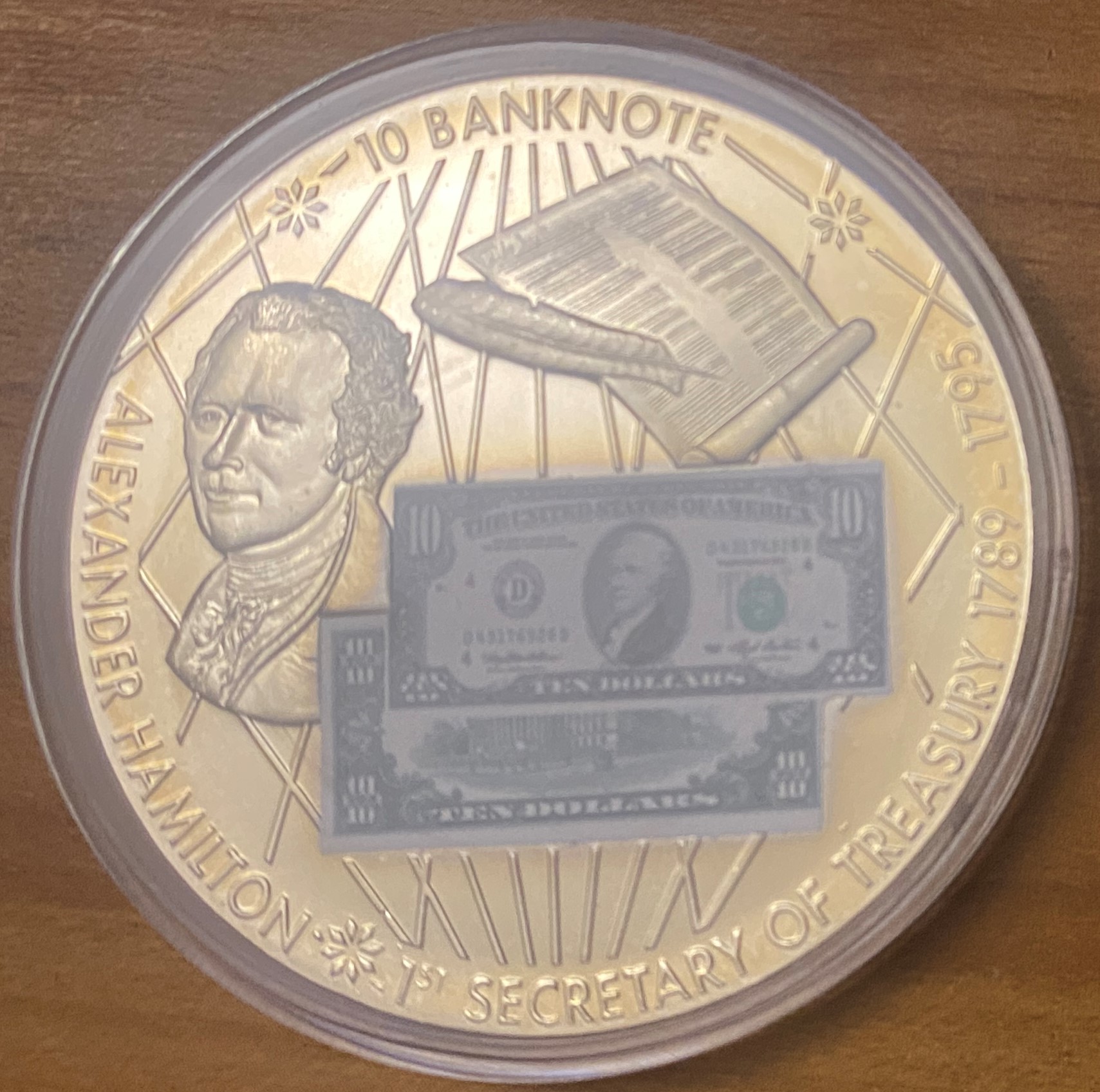 2001 Alexander Hamilton $10 BANKNOTE OF THE USA Eagle American Mint ...