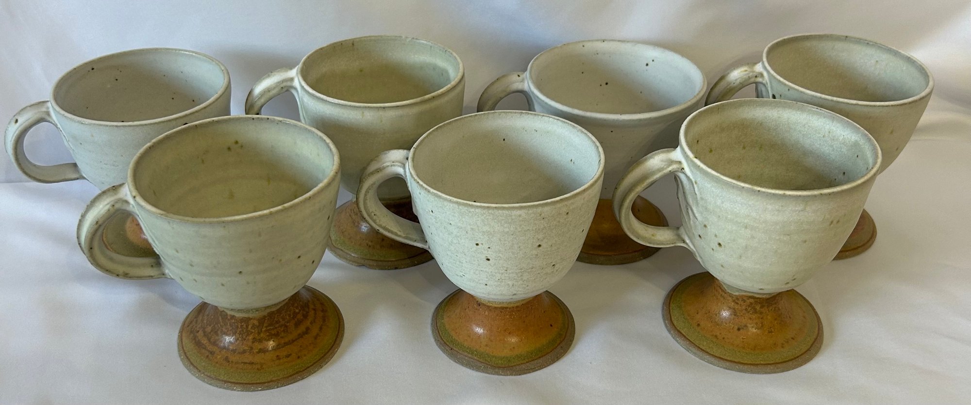 7 Studio Pottery Footed Mugs With Handle #25942 | Auctionninja.com