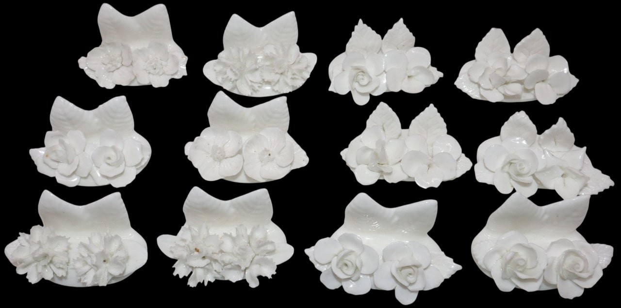 12 Gorgeous Vintage White Porcelain Name Tag Holders #2122577 ...