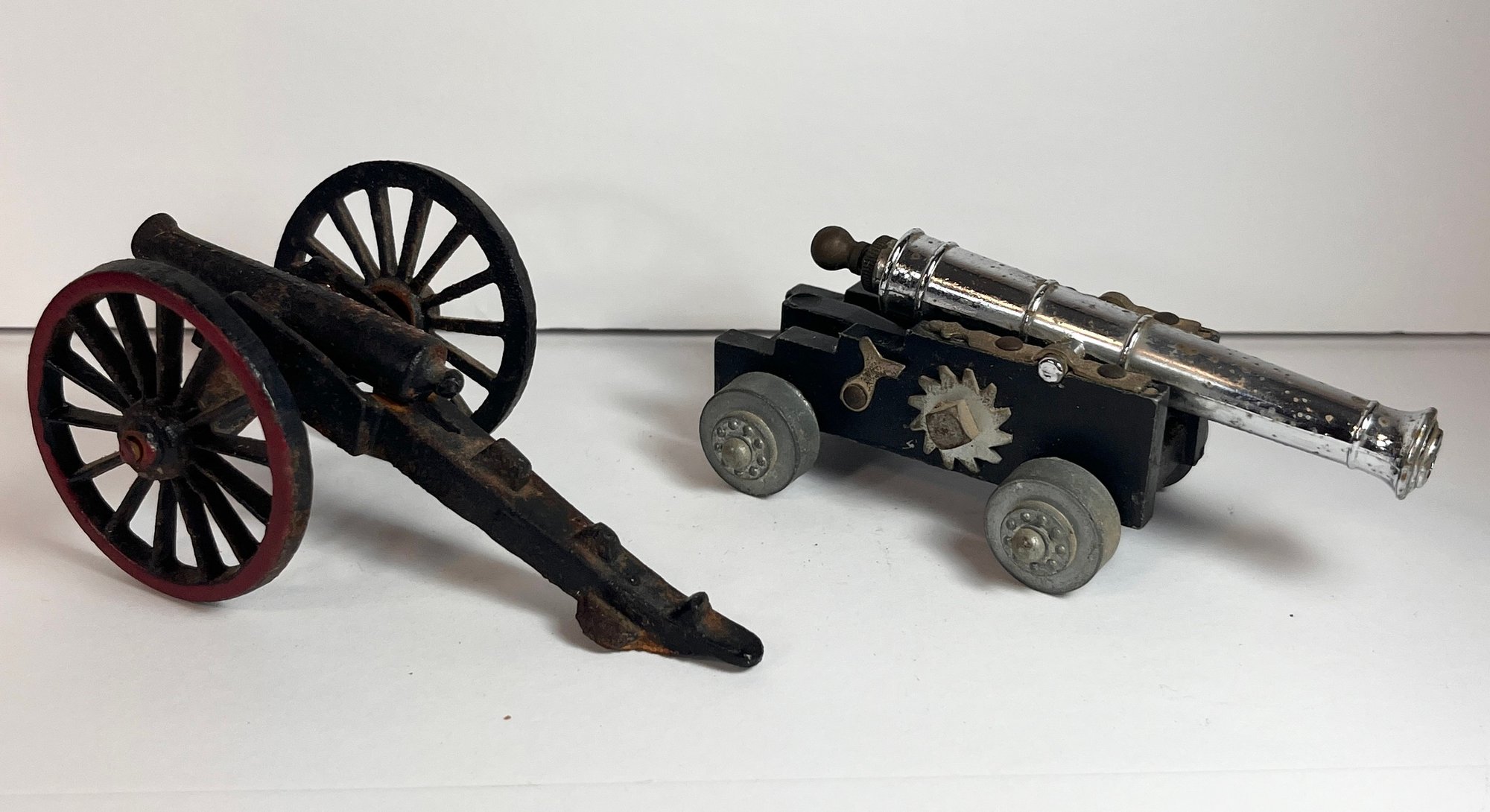 2 Vintage Miniature Metal Toy Cannons Including One Made In Italy ...