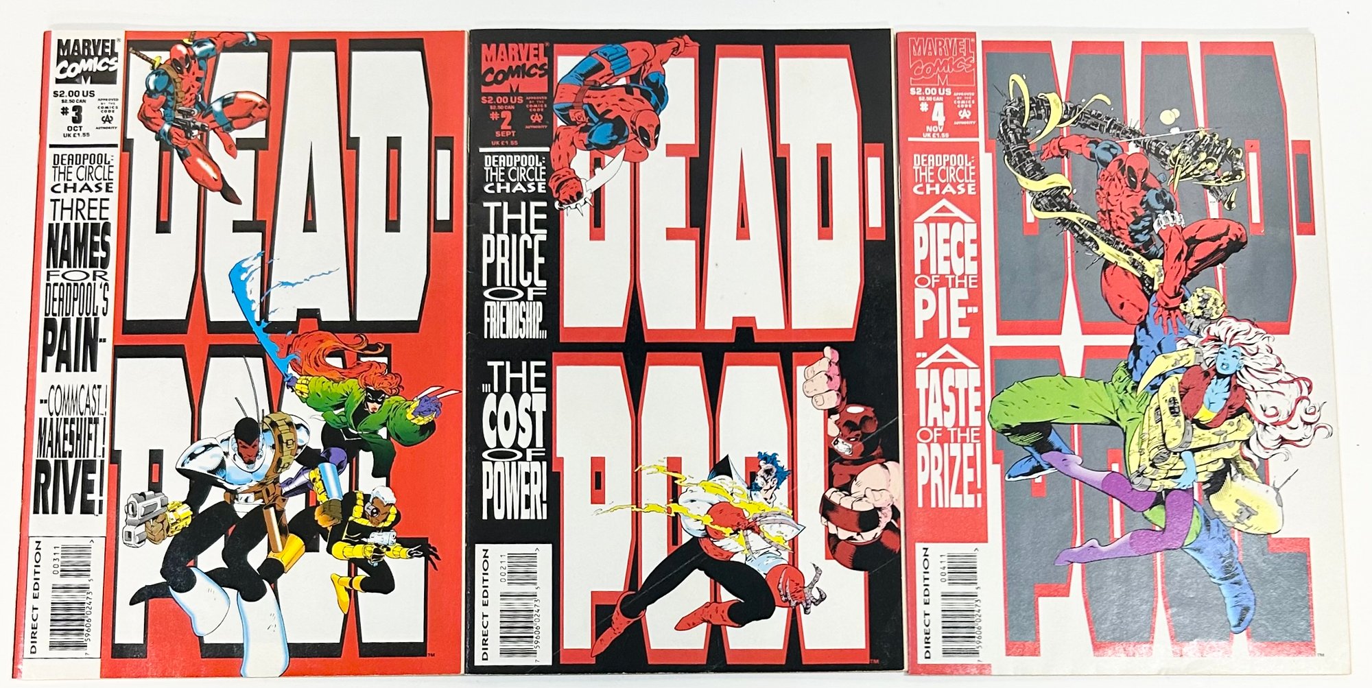 3 1993 Deadpool The Circle Chase Direct Edition Comics #20414 ...