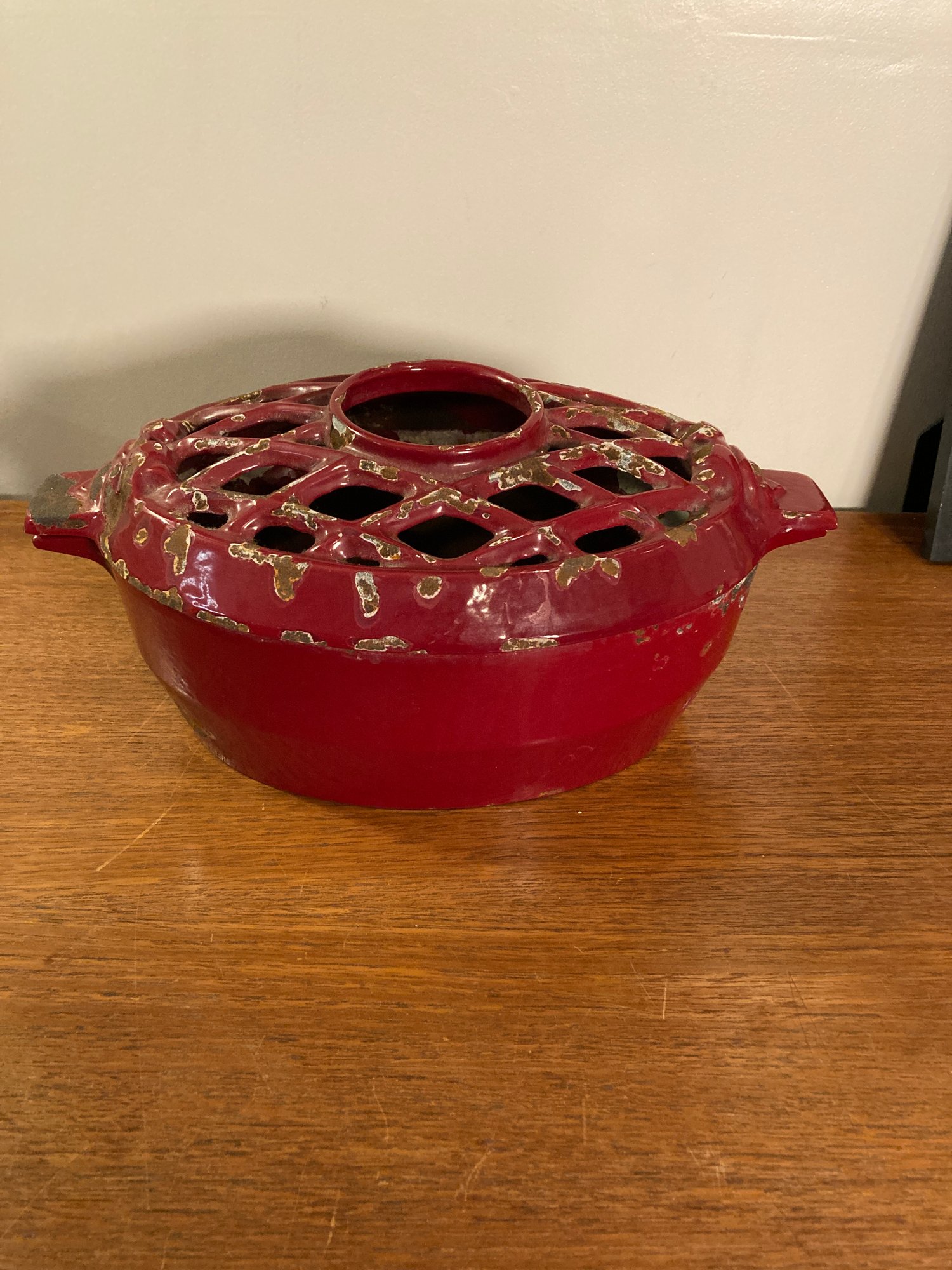 VTG John Wright Cast Iron Wood Stove Steamer Humidifier Oval Red ...