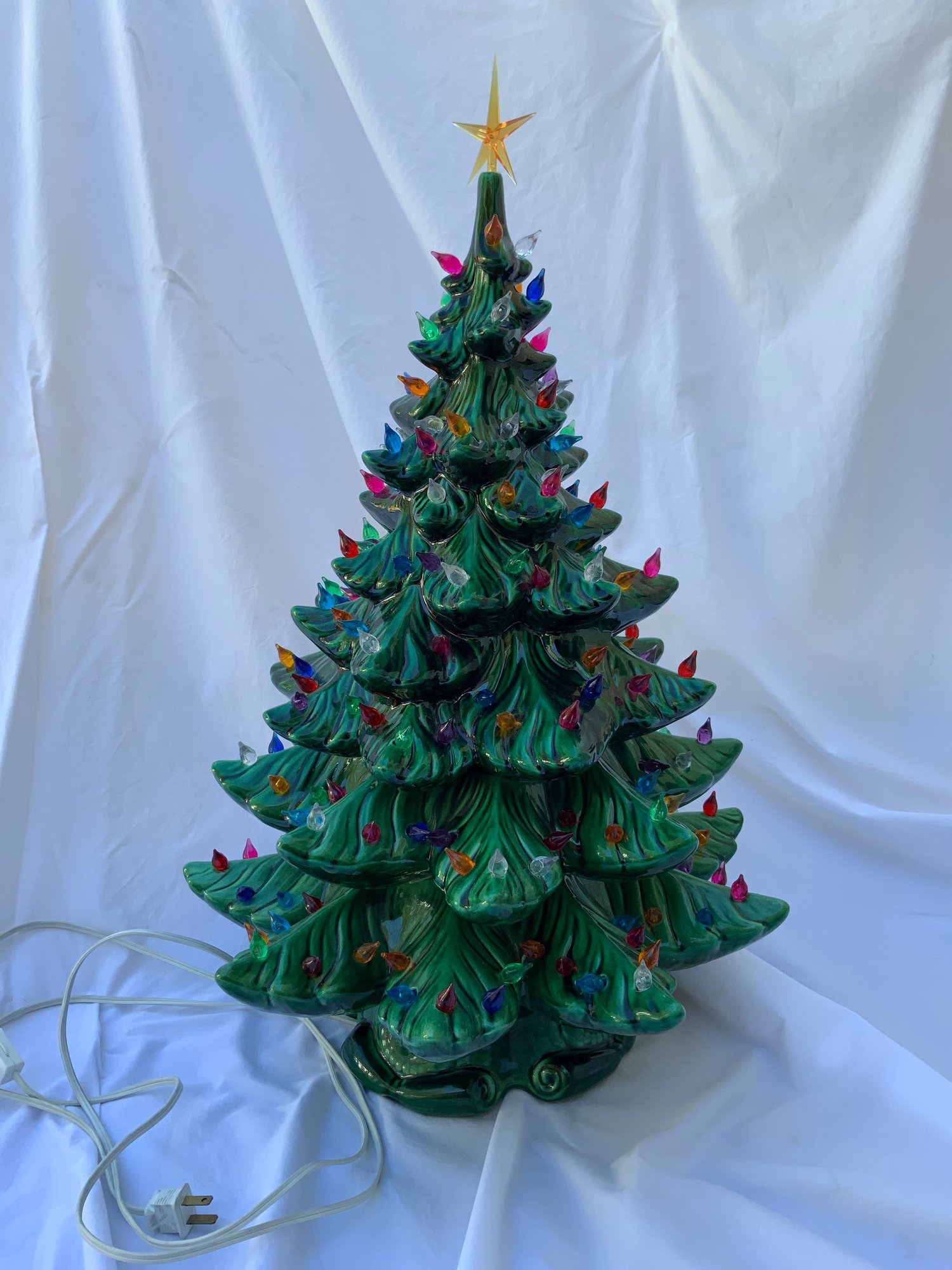 Vintage 2 Foot Tall Ceramic Electric Table Christmas Tree With 200 ...