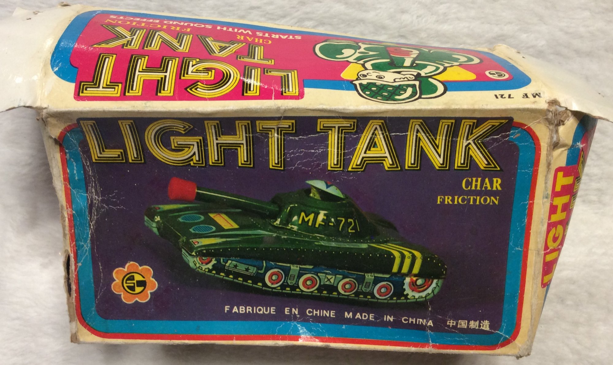 Vintage Tin Litho Light Tank Friction Toy In Original Box #2049322 ...