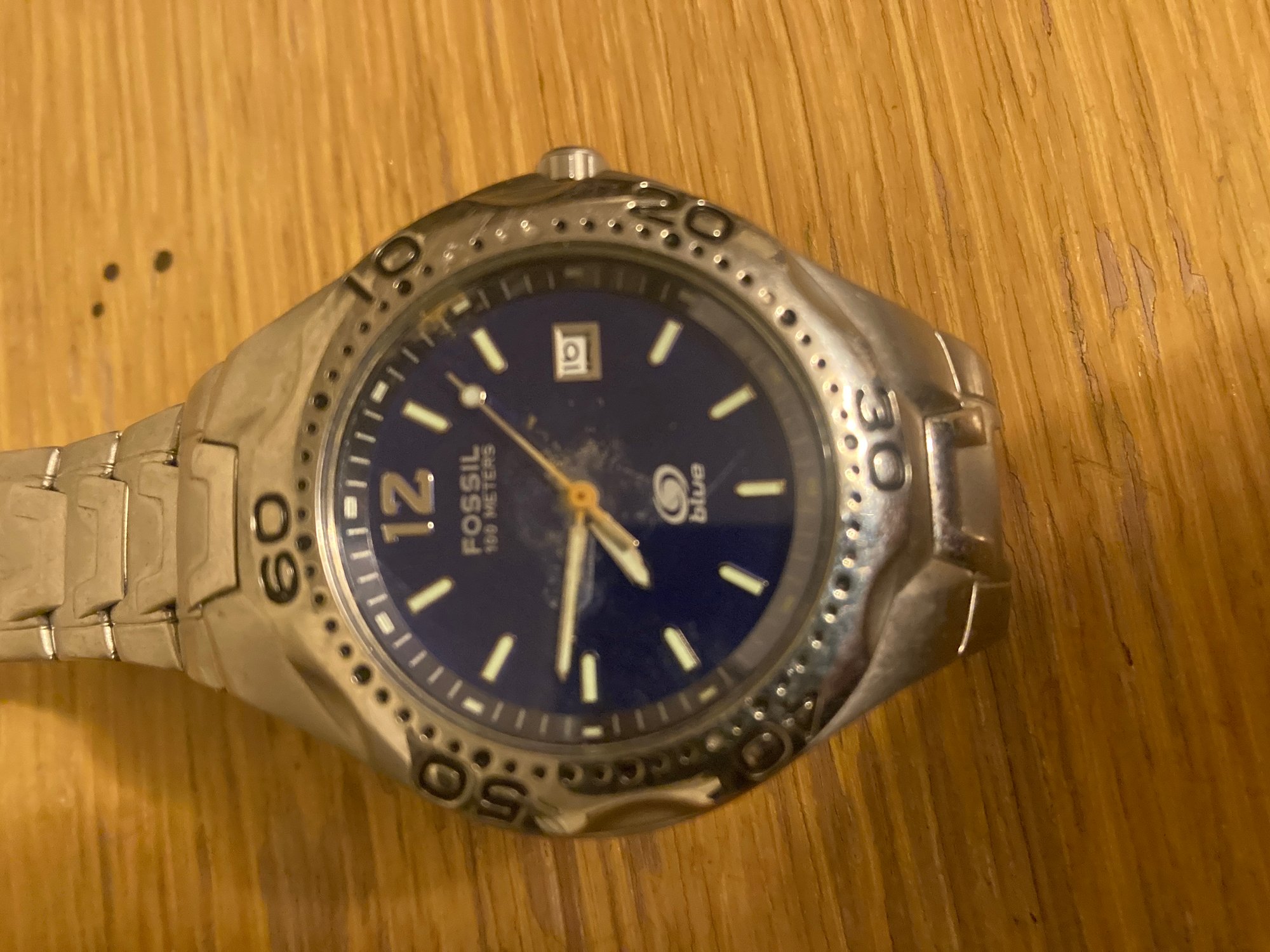 Fossil 100 Meters Blue Mens Watch #2038188 | Auctionninja.com