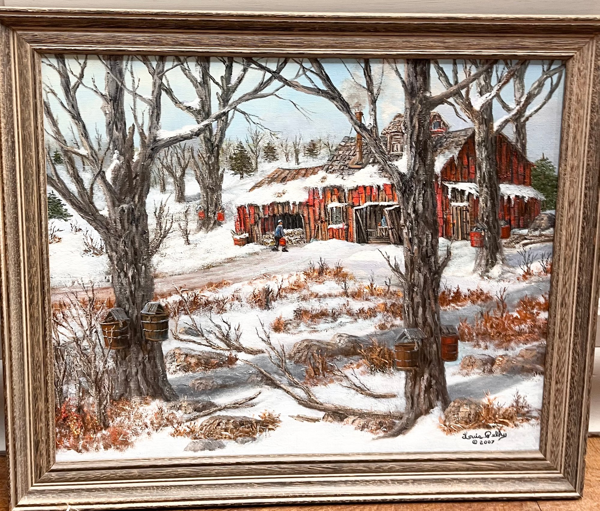 Beautiful Framed Louis Pelky Winter Scene Oil On Canvas #2027600 ...