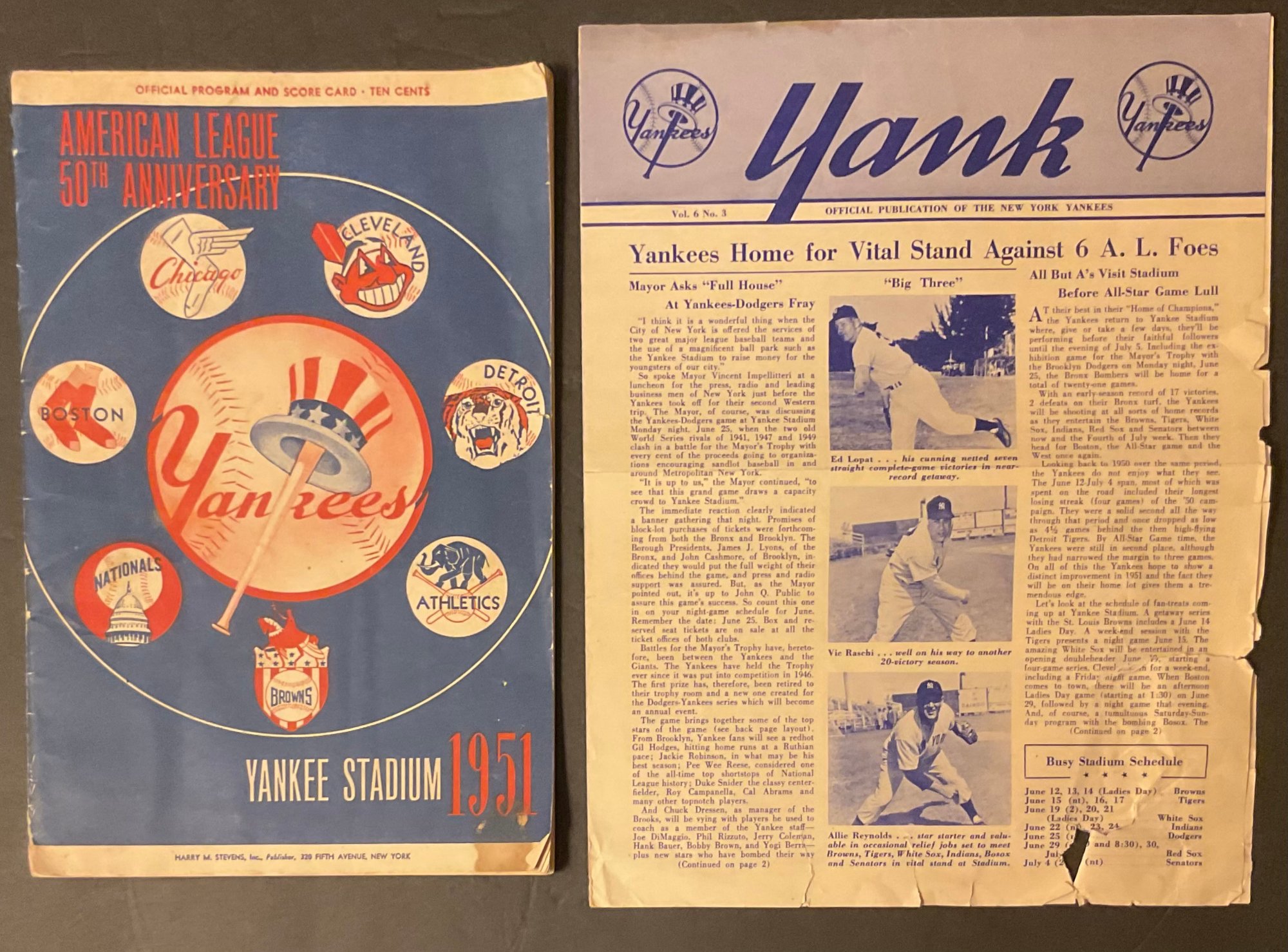 Yankee Stadium 1951 Official Program & Score Card, Plus #2138140 ...