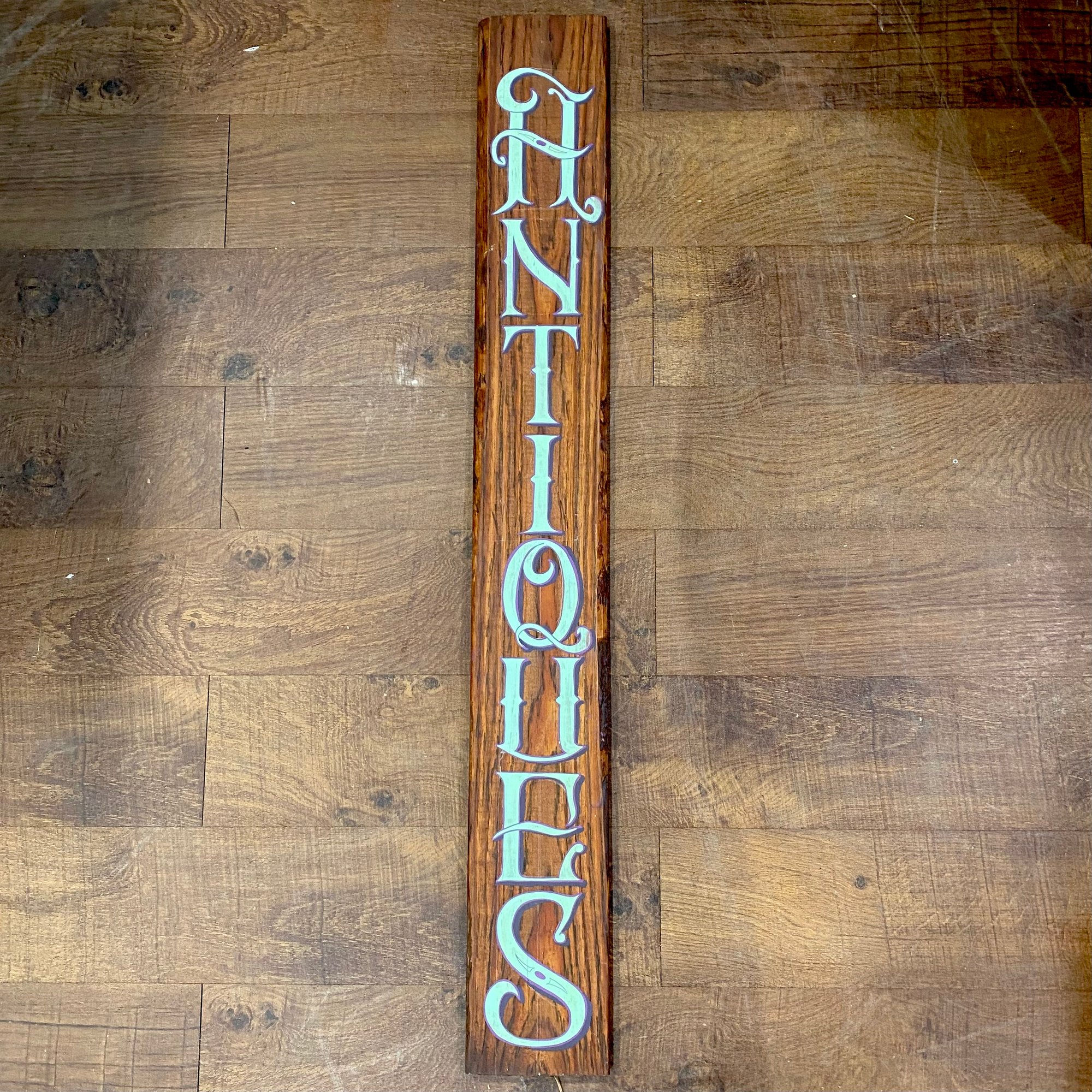 Hand Painted Wooden Antiques Sign #20619 | Auctionninja.com