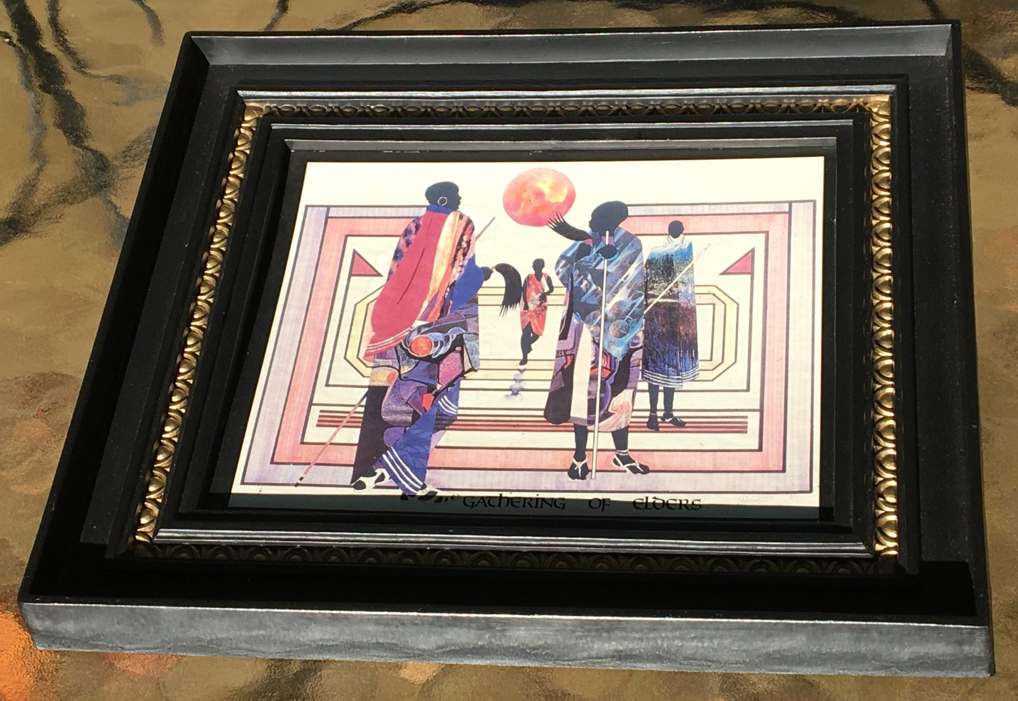 Gathering Of Elders Framed African Artwork Wall Hanging #17032 ...