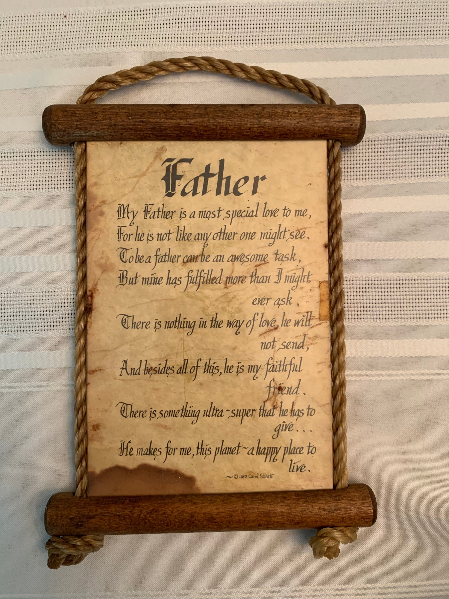 Father Poem, Rustic, Nautical Ship Wall Plaque ,wood ,rope Scroll ...