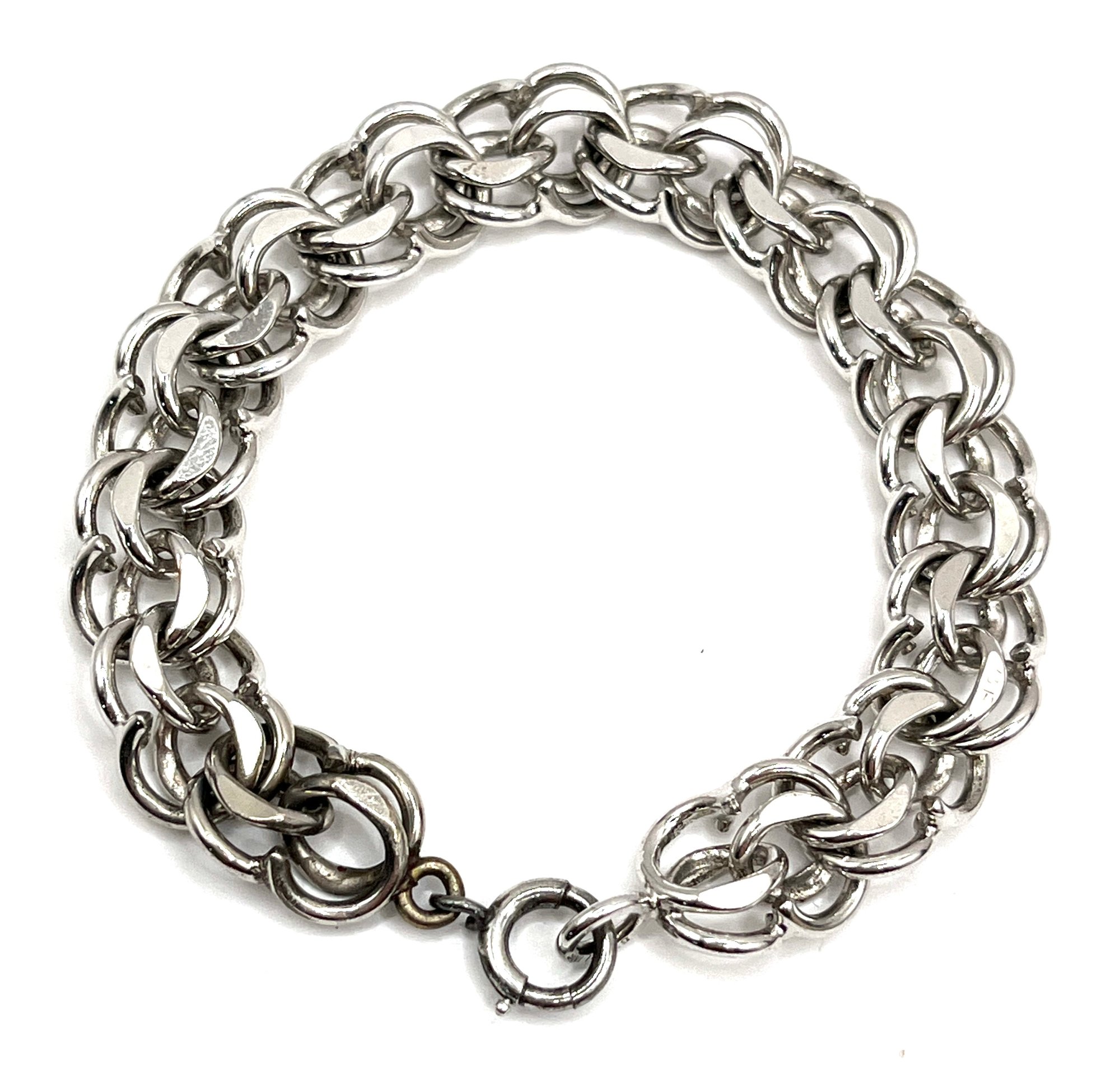 Vintage Sterling Silver Large Chain Linked Bracelet #8944 ...