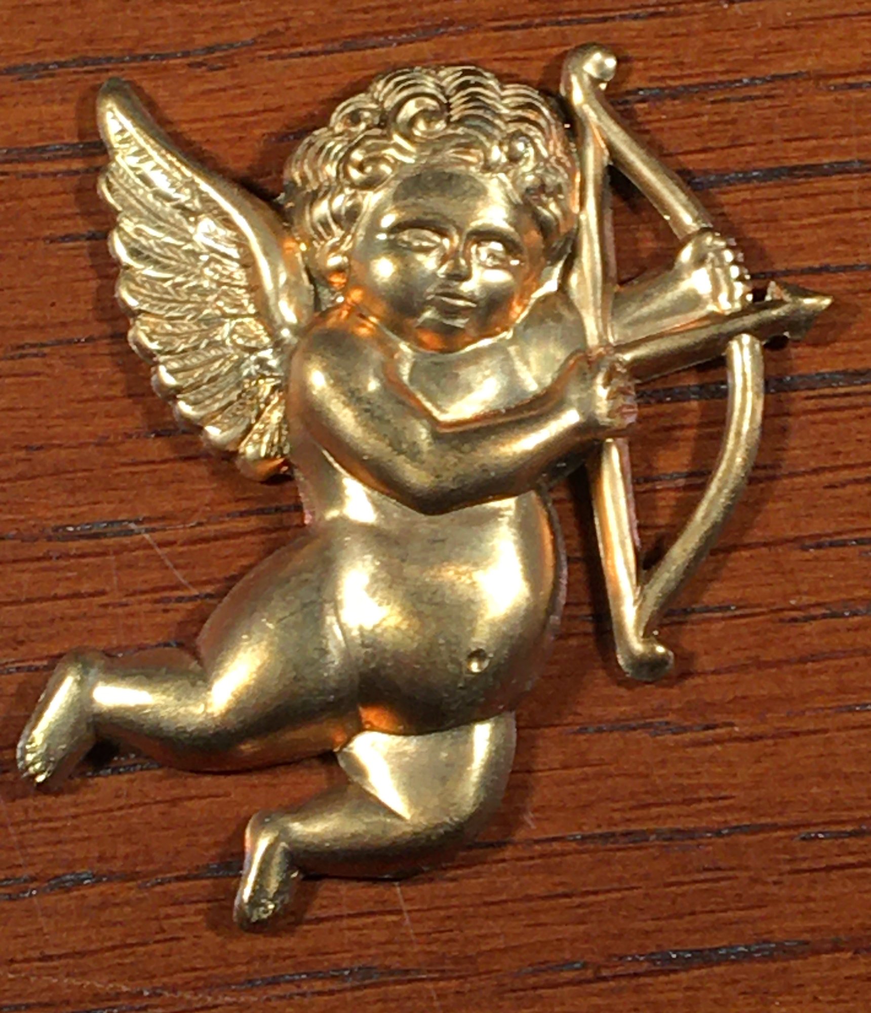Early 1900s Stamped Brass Putti Cupid Love Angel Applique Overlay For ...
