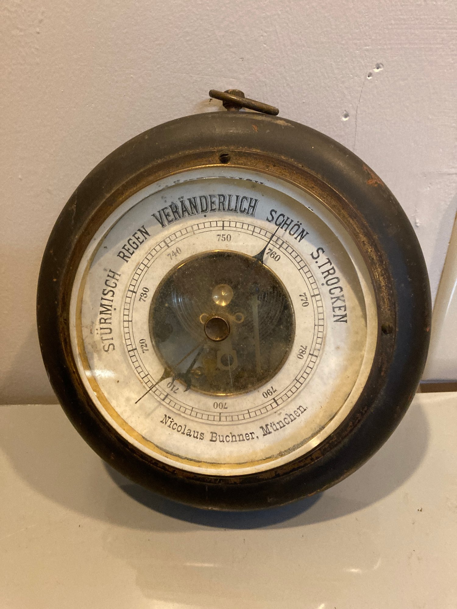Vintage German Sturmisch Regen Veranderlich Schon S. Trocken Barometer ...