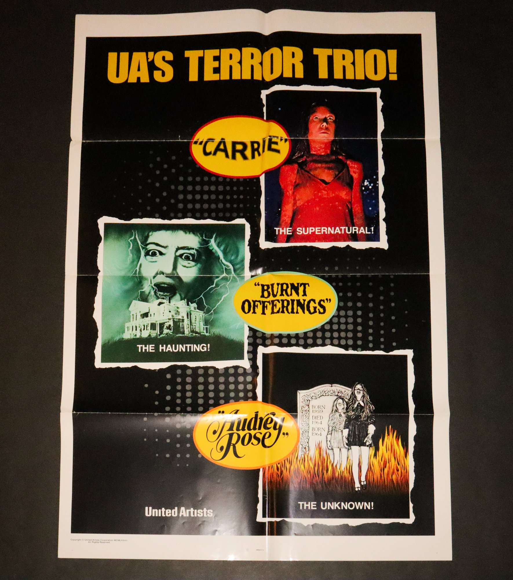 Vintage Ua's Terror Trio ! Movie Poster #16415 | Auctionninja.com