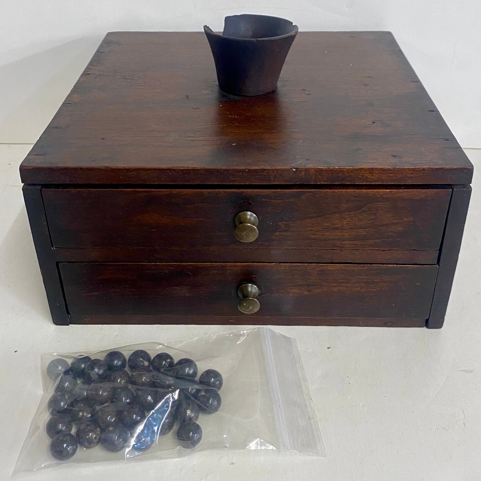 Early Wooden Ballot Box With Marbles #23864 | Auctionninja.com