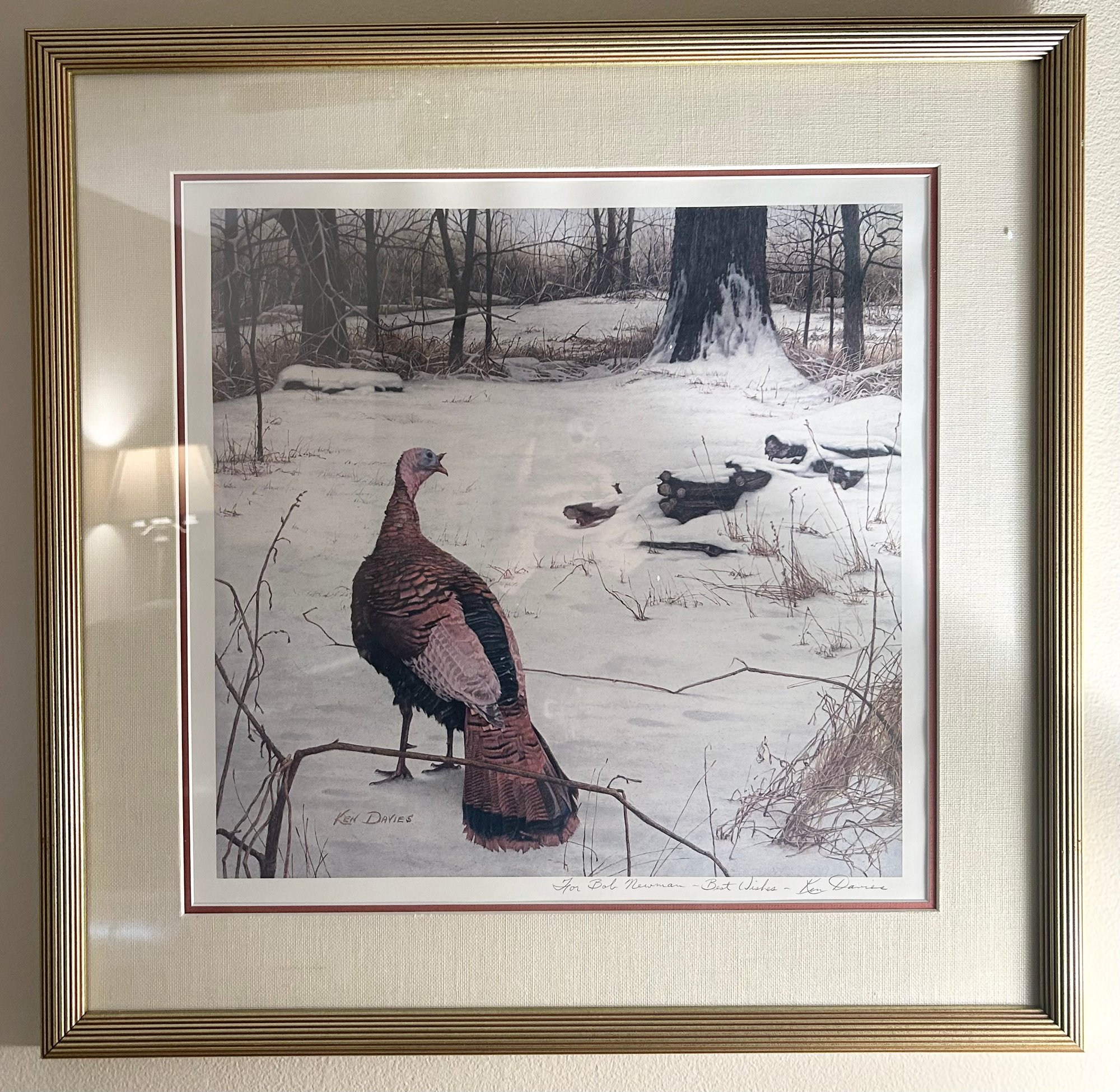 Signed & Framed Ken Davies Wild Turkey Print #2026918 | Auctionninja.com