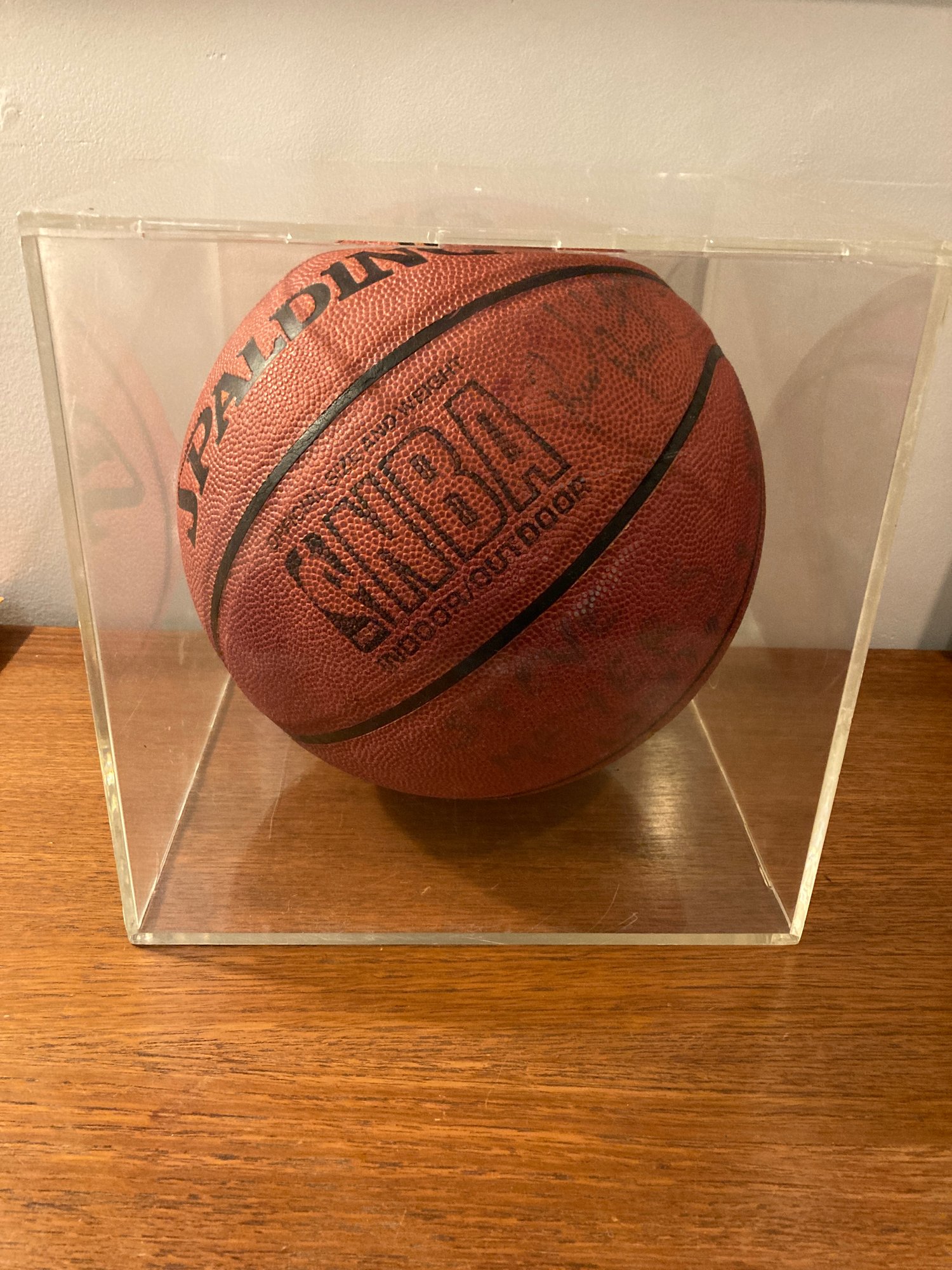 NBA Endorsed Basketball, AUTOGRAPHED With Plastic Display Case #8350 ...