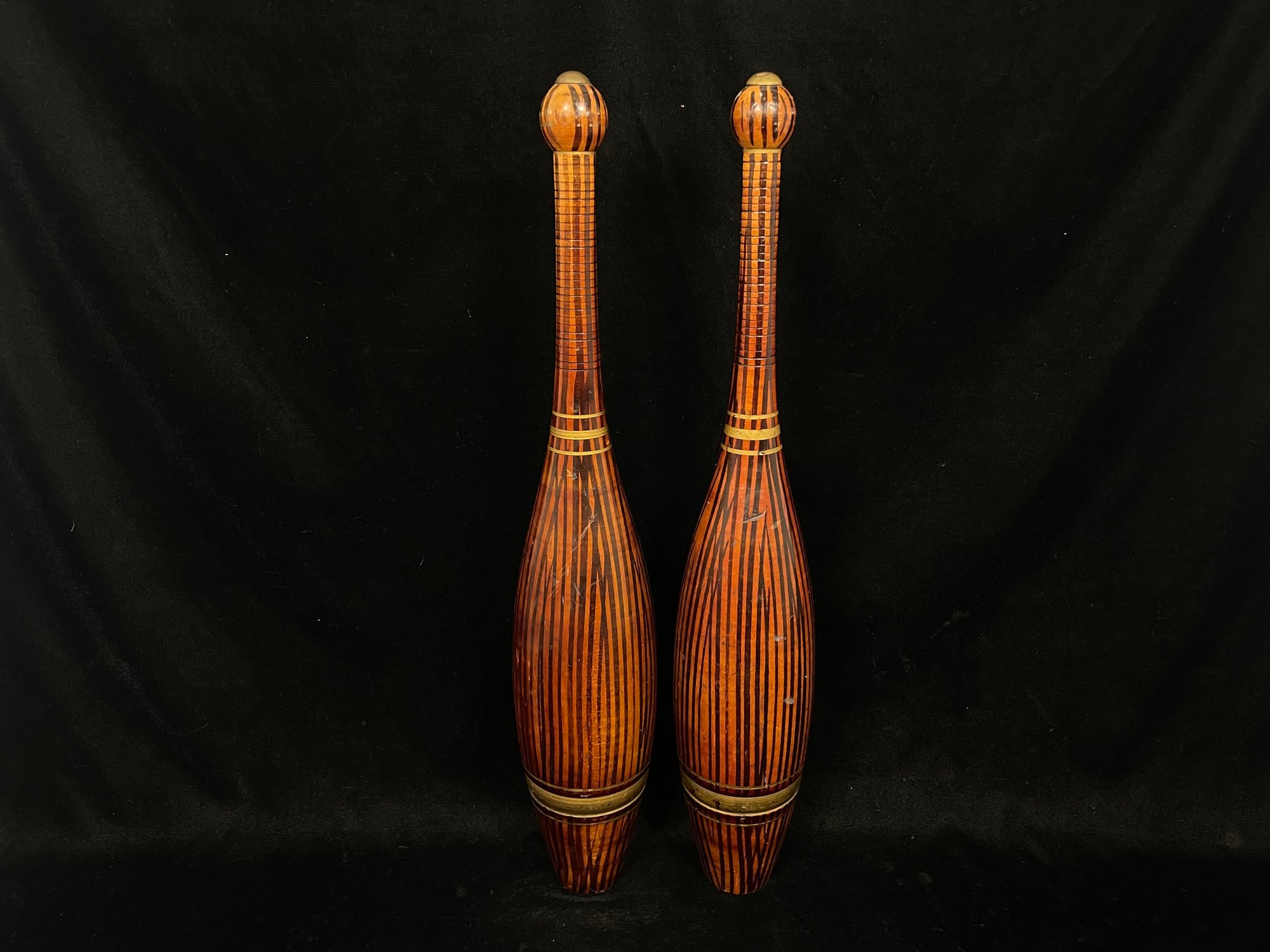Pair Of Folk Art Vintage Indian Clubs #2115735 | Auctionninja.com