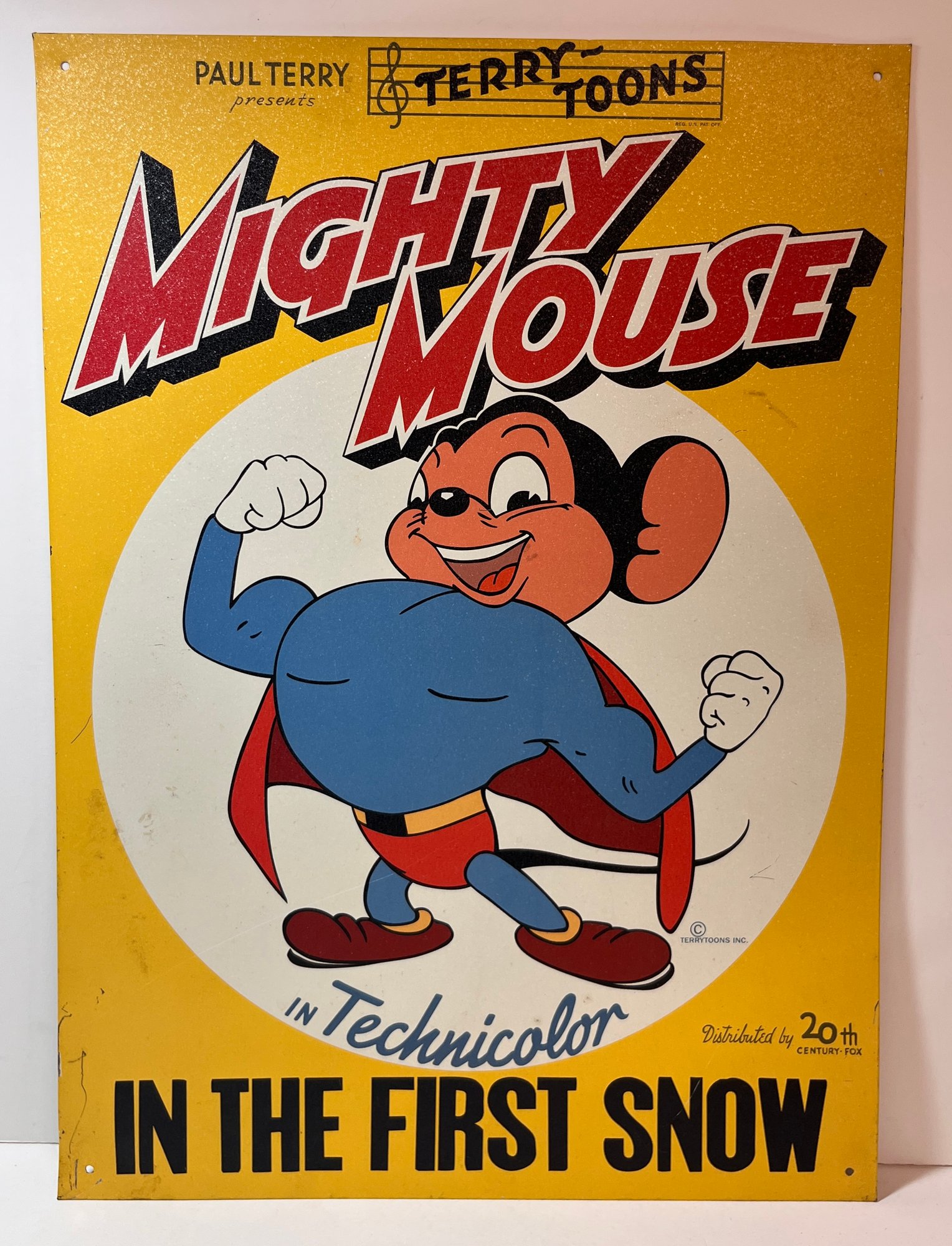 2002 Mighty Mouse Large Tin Sign #2042489 | Auctionninja.com