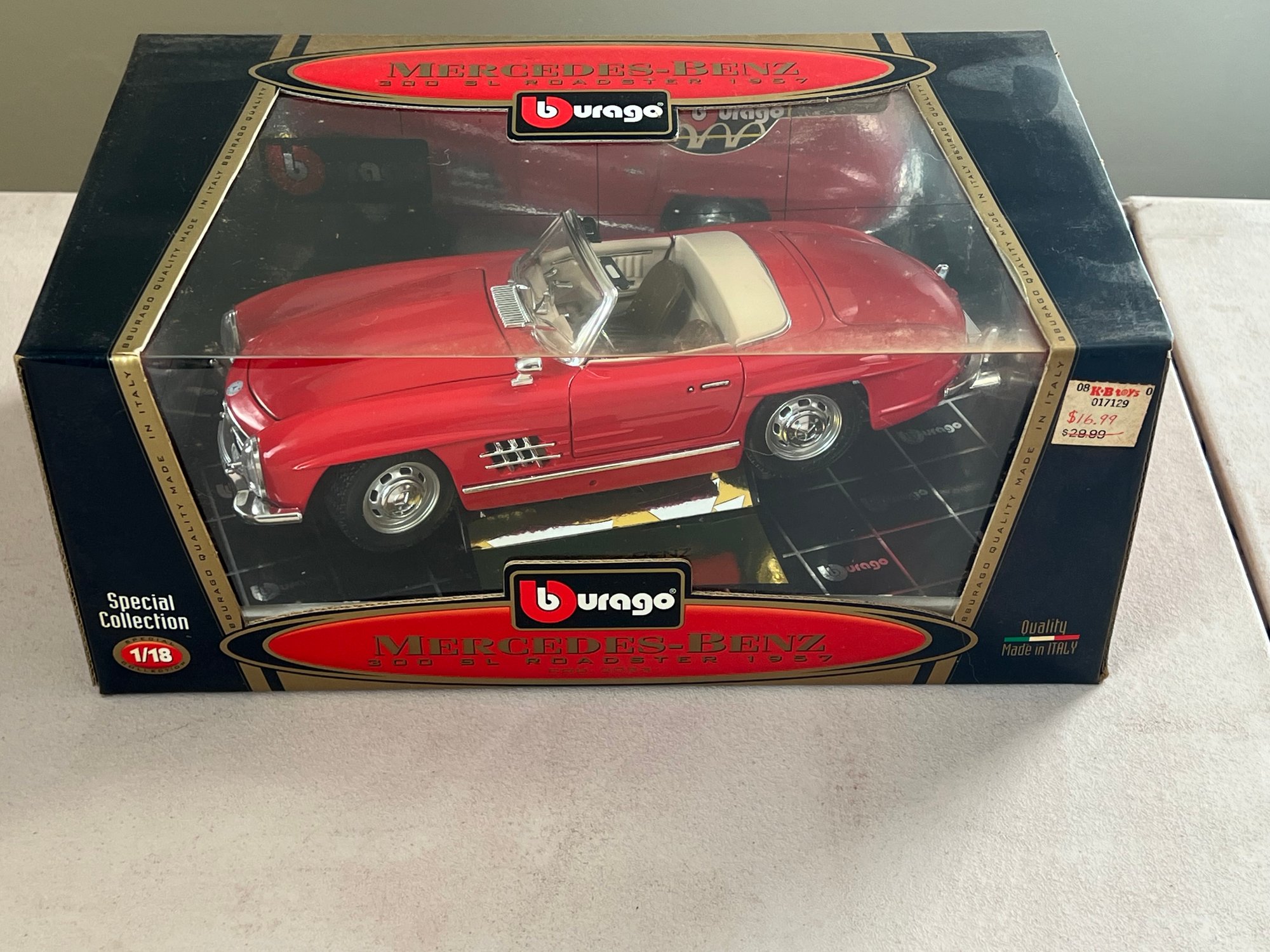 Collectable Burago 1957 Mercedes-benz 300 SL Roadster 1/18 Scale ...