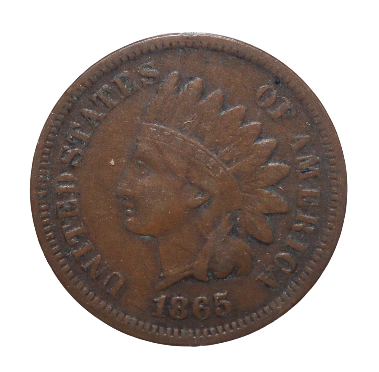 1865 Indian Head One Cent Extra Fine #2128450 | Auctionninja.com