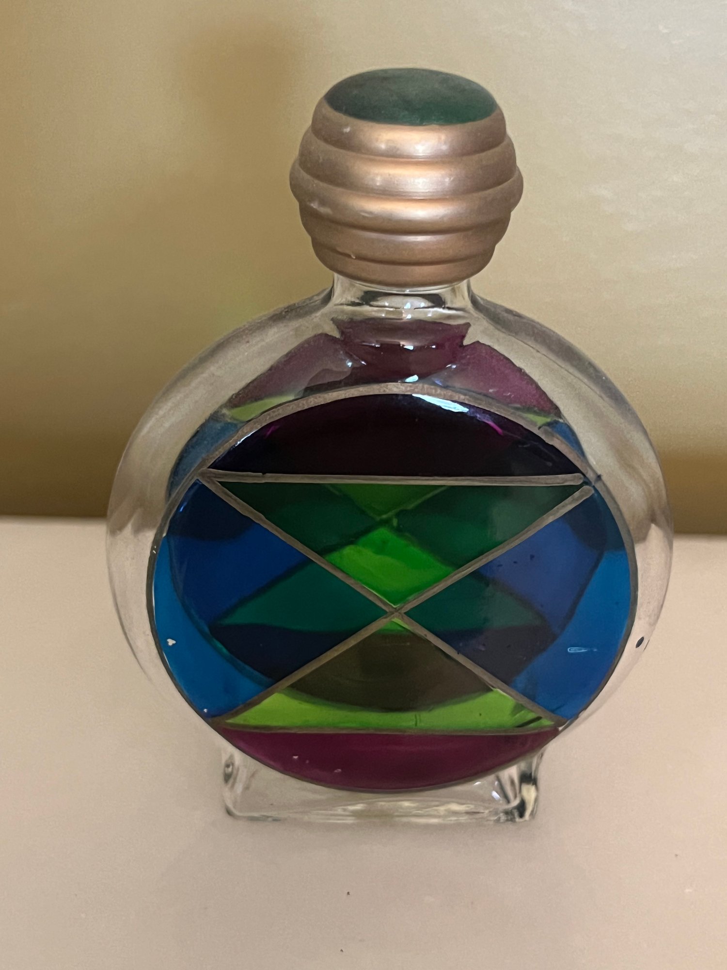 Gorgeous Murano Vintage Art Deco Color Block Perfume Bottle With ...