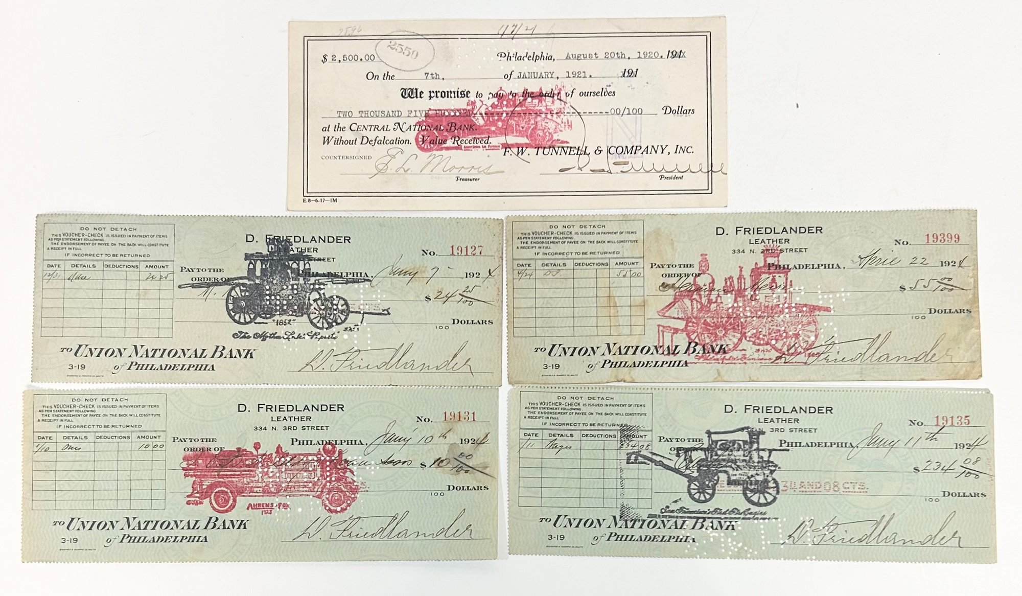 Lot Of 1920s Union National Bank Of Philadelphia & Central National ...