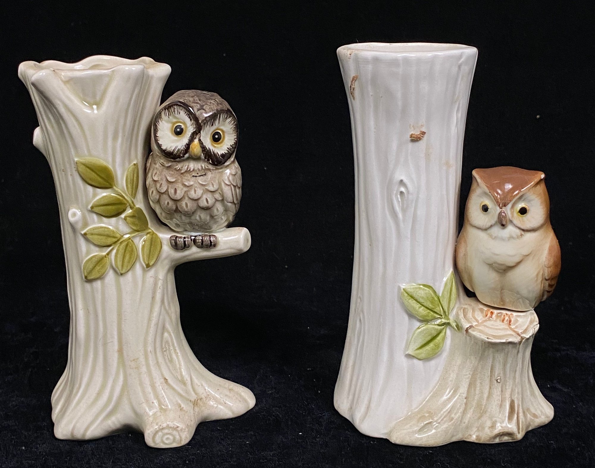 Matching Owl Pottery Vase Pair #2233842 | Auctionninja.com